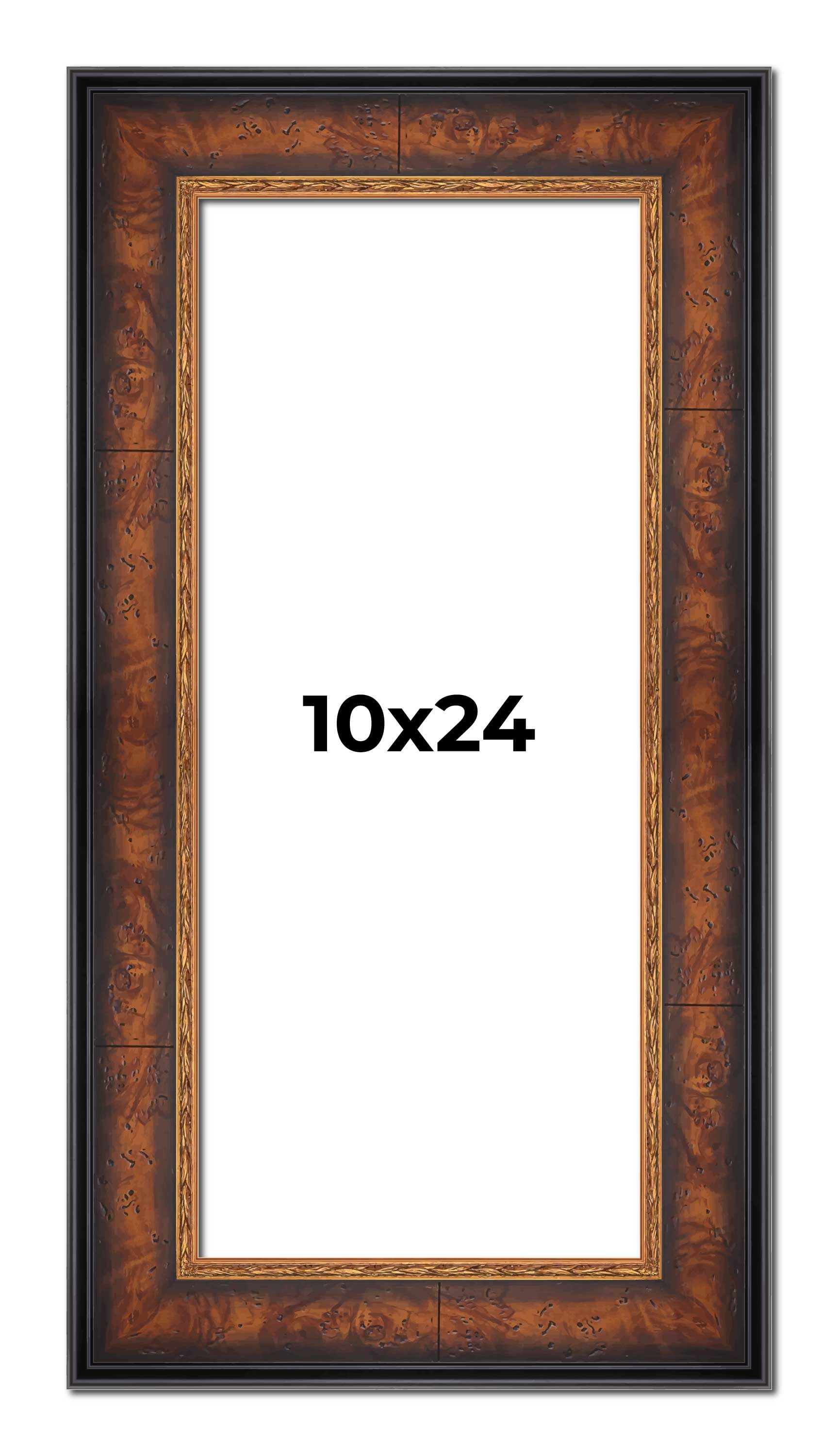 10x24 Frame Brown Walnut Gold Ornate Trim Solid Wood Plein Air Picture ...