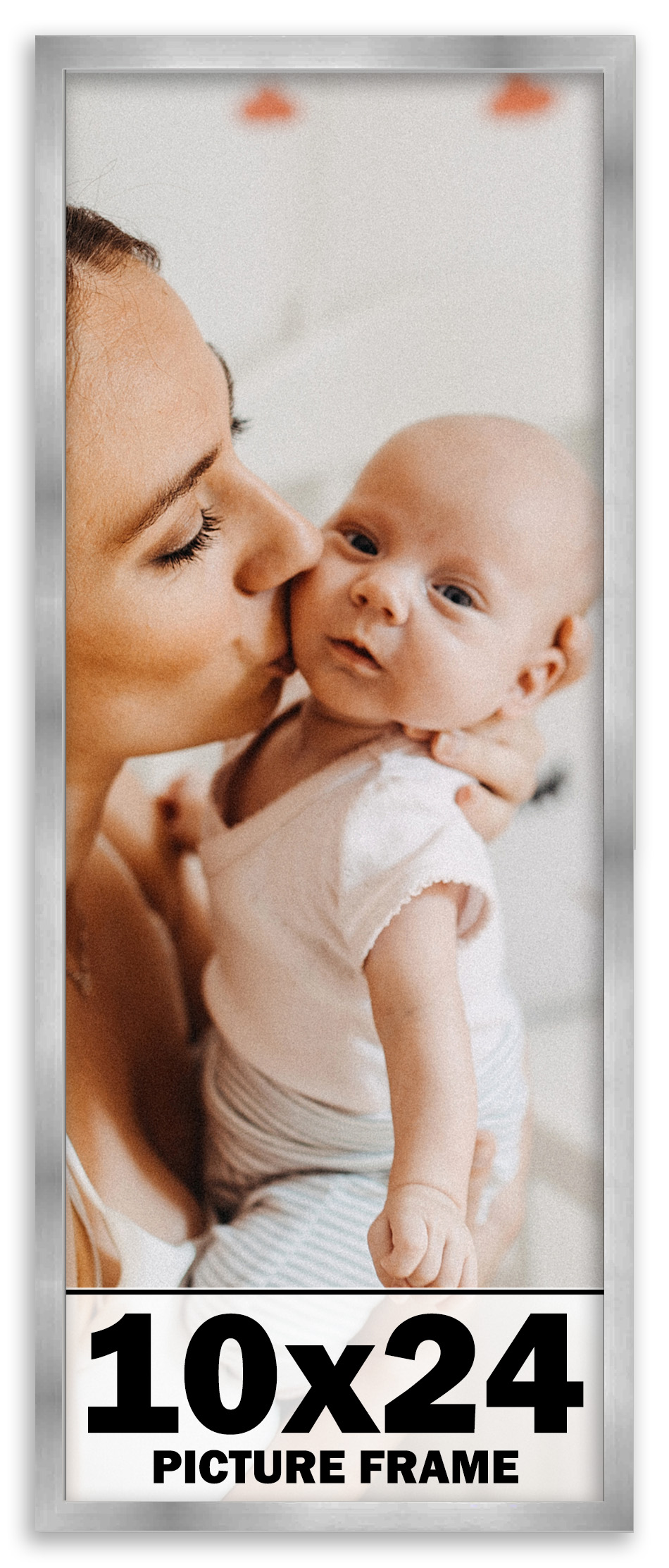 10x24 Frame Silver Stainless Steel Solid Wood Picture Frame | 0.75 Inch ...