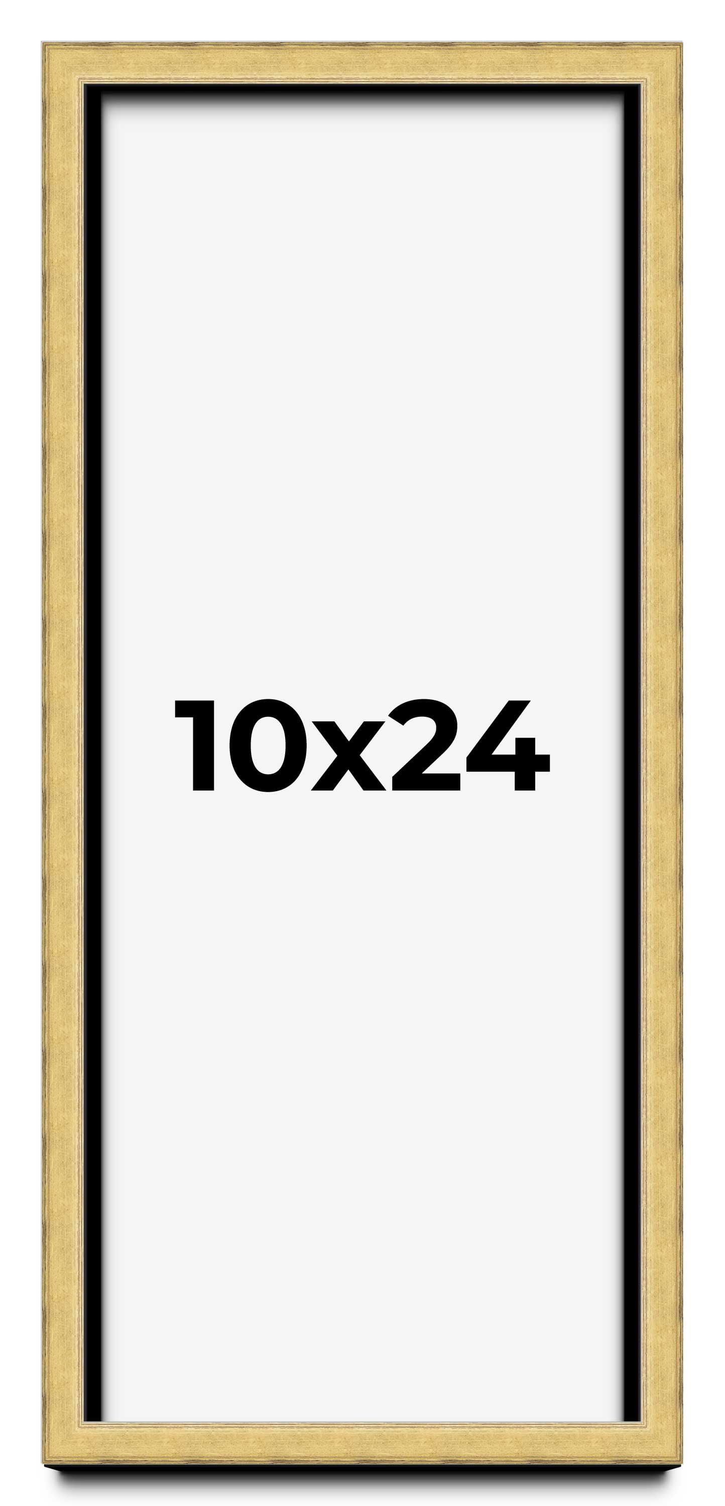 10x24 Shadow Box Frame Gold | 1.375 Inches Deep Real Wood Contemporary ...