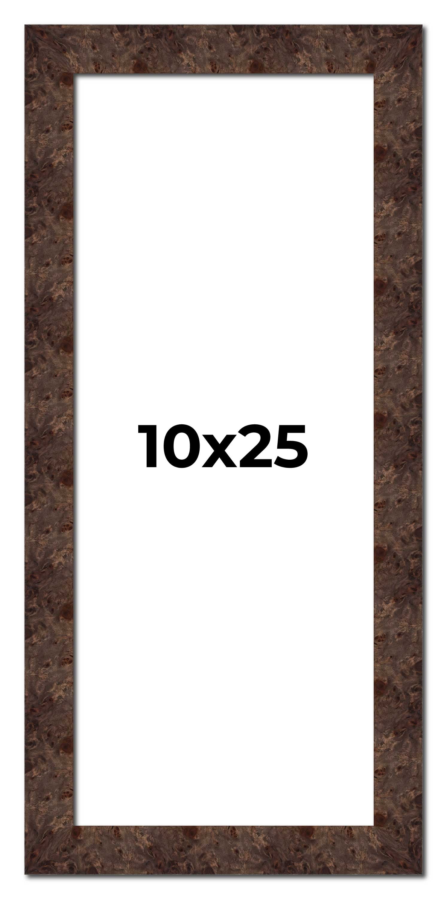 10x25 Frame Brown Burl Real Wood Picture Frame Width 1.625 Inches ...