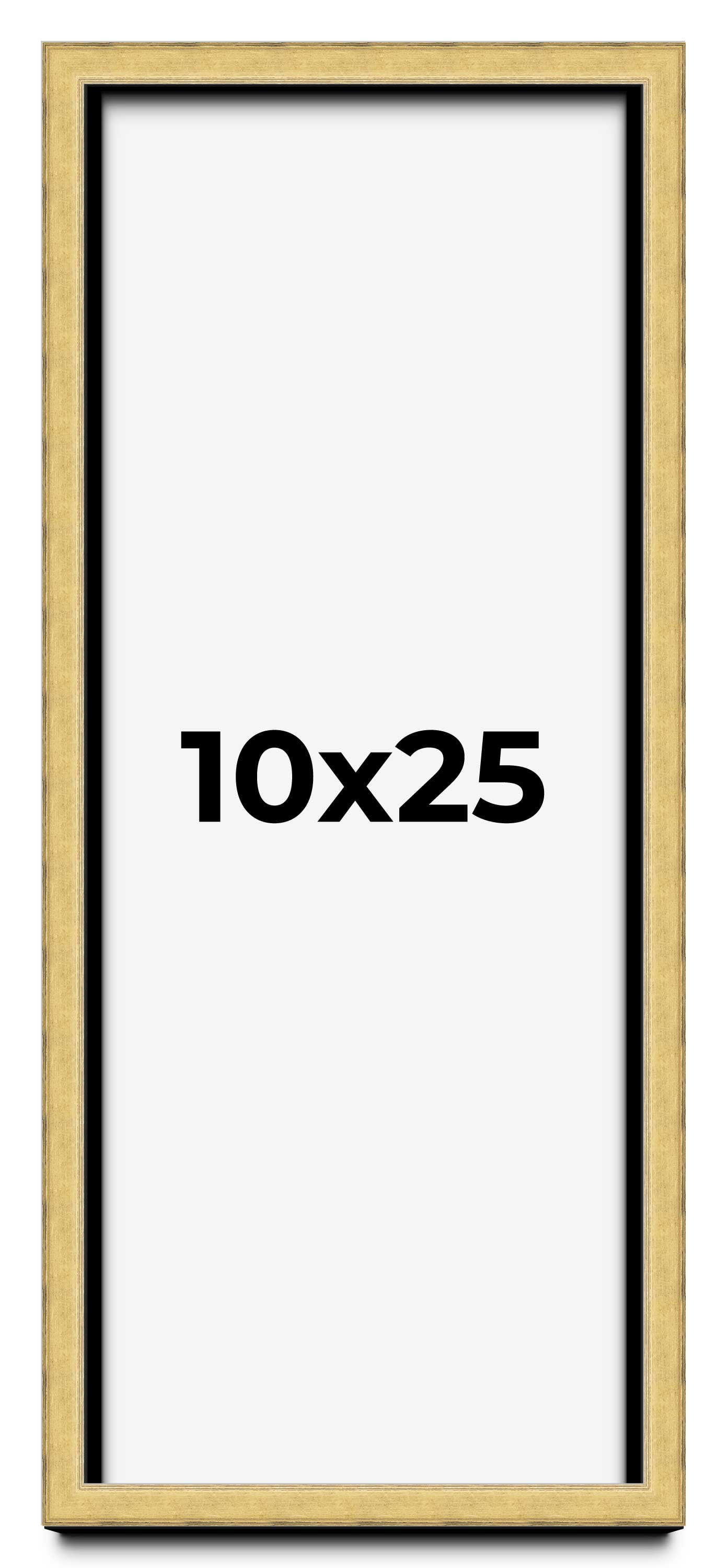 10x25 Shadow Box Frame Gold | 1.375 Inches Deep Real Wood Contemporary ...