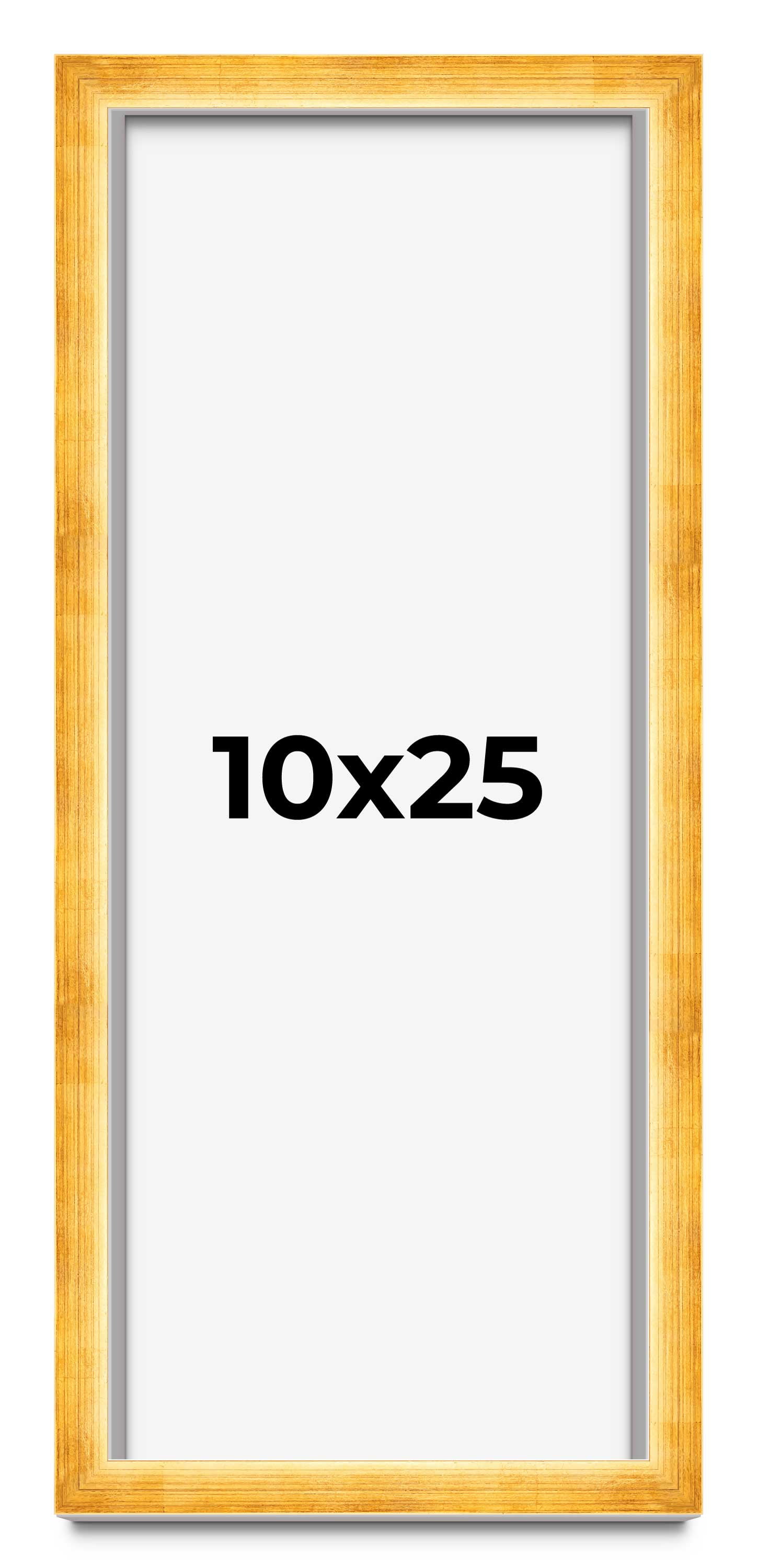 10x25 Shadow Box Frame Gold | 1.625 Inches Deep Real Wood Traditional ...