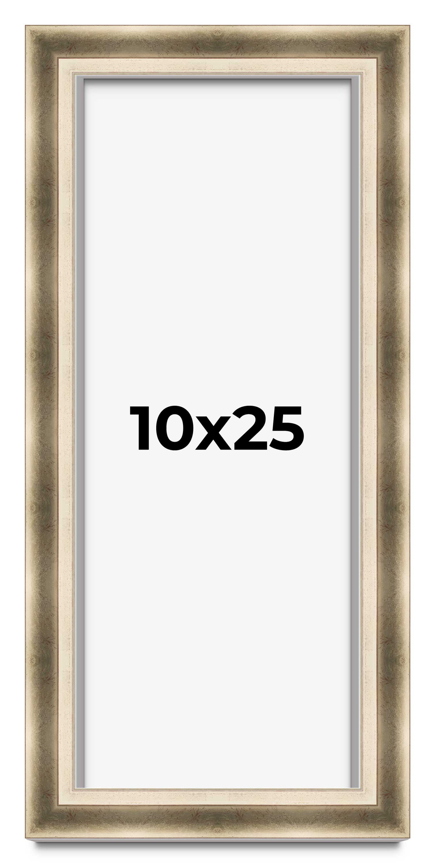10x25 Shadow Box Frame Silver | 1.75 inches Deep Real Wood Traditional ...