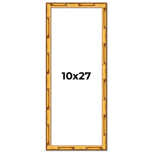 10x27 Frame Gold Bamboo Solid Wood Picture Frame | 0.75 Inch Moulding ...