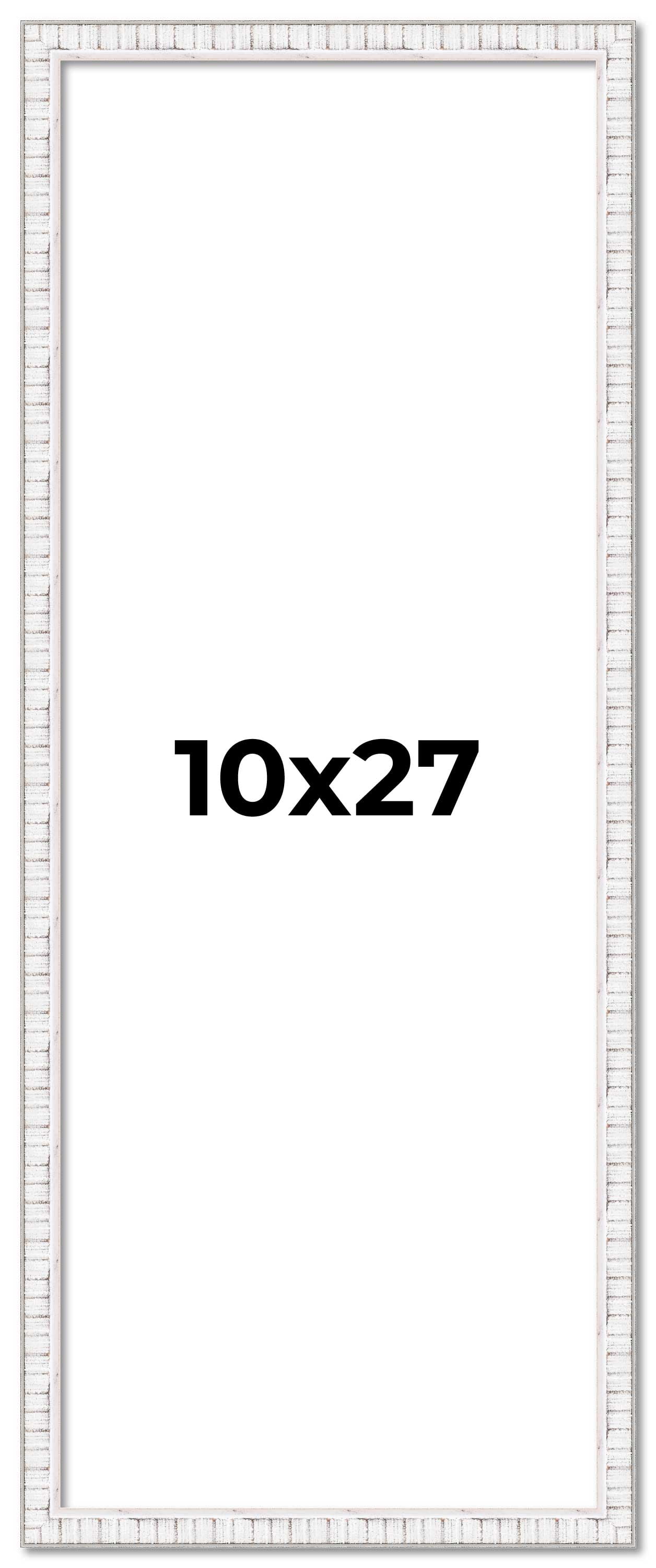 10x27 Frame White Scuffed Rustic Solid Wood Picture Frame | 0.75 Inch ...