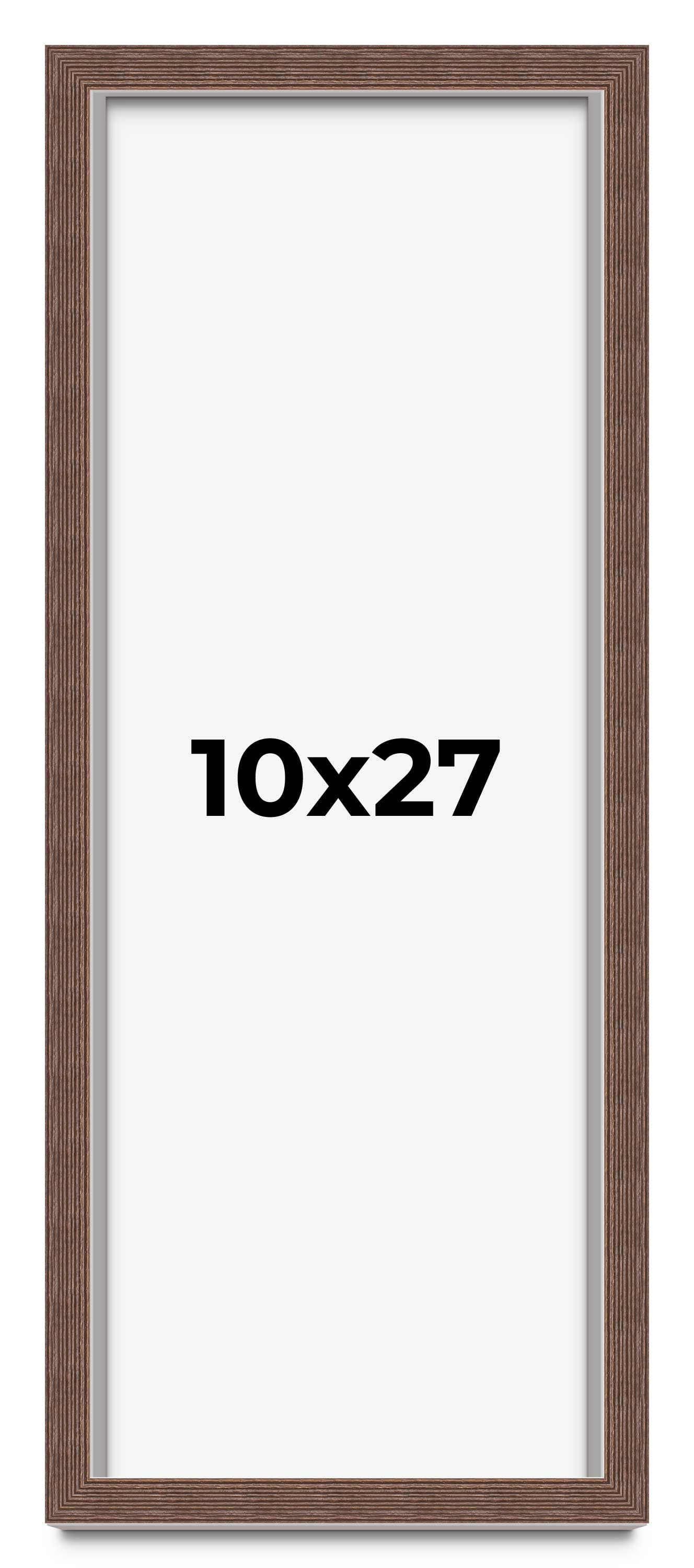 10x27 Shadow Box Frame Brown | 1.125 inches Deep Real Wood Rustic ...