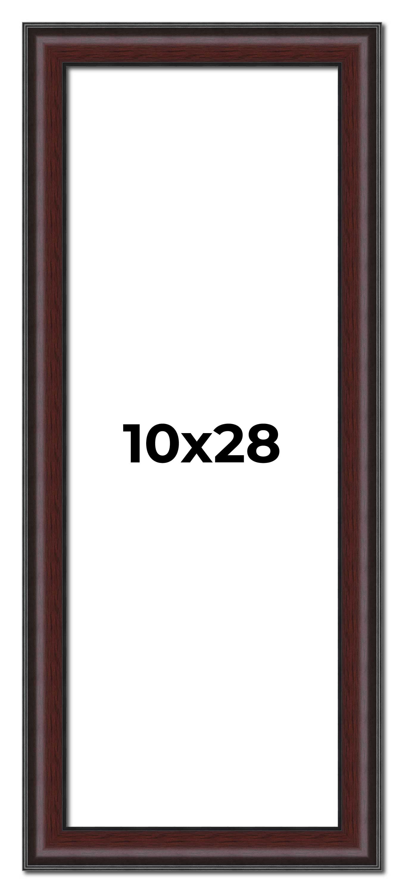 10x28 Frame Brown Round Mahogany Solid Wood Picture Frame | 1.625 Inch ...