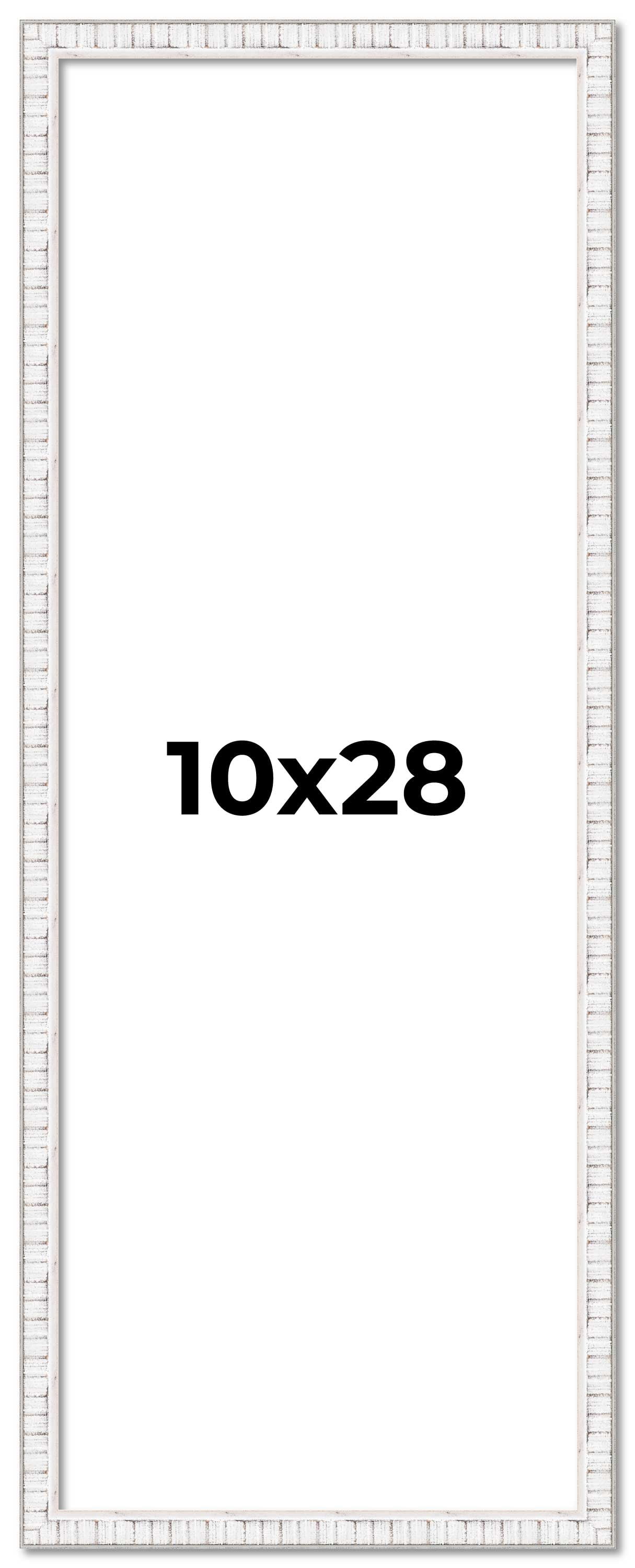 10x28 Frame White Scuffed Rustic Solid Wood Picture Frame | 0.75 Inch ...