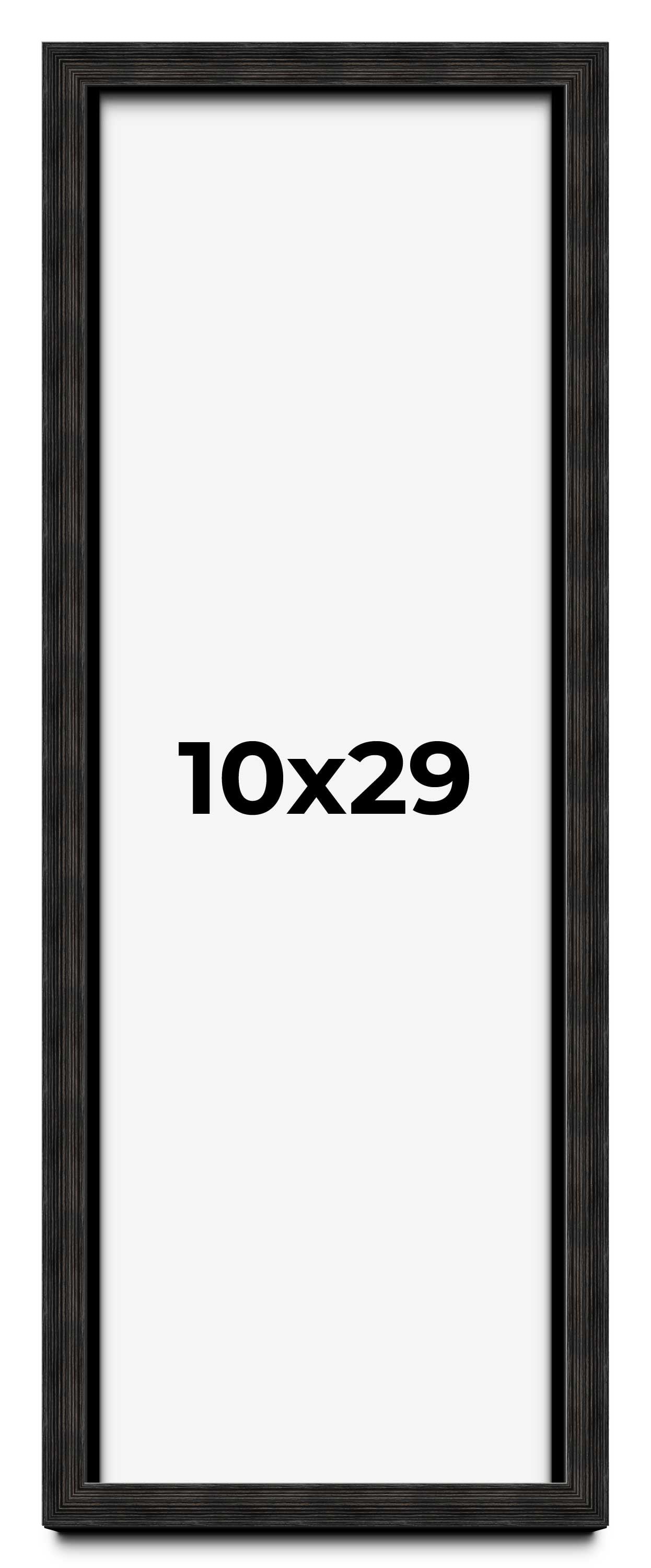 10x29 Shadow Box Black Rustic Barnwood Display Frame | 1.125 Inch Deep | 0.875 Inch Moulding ...