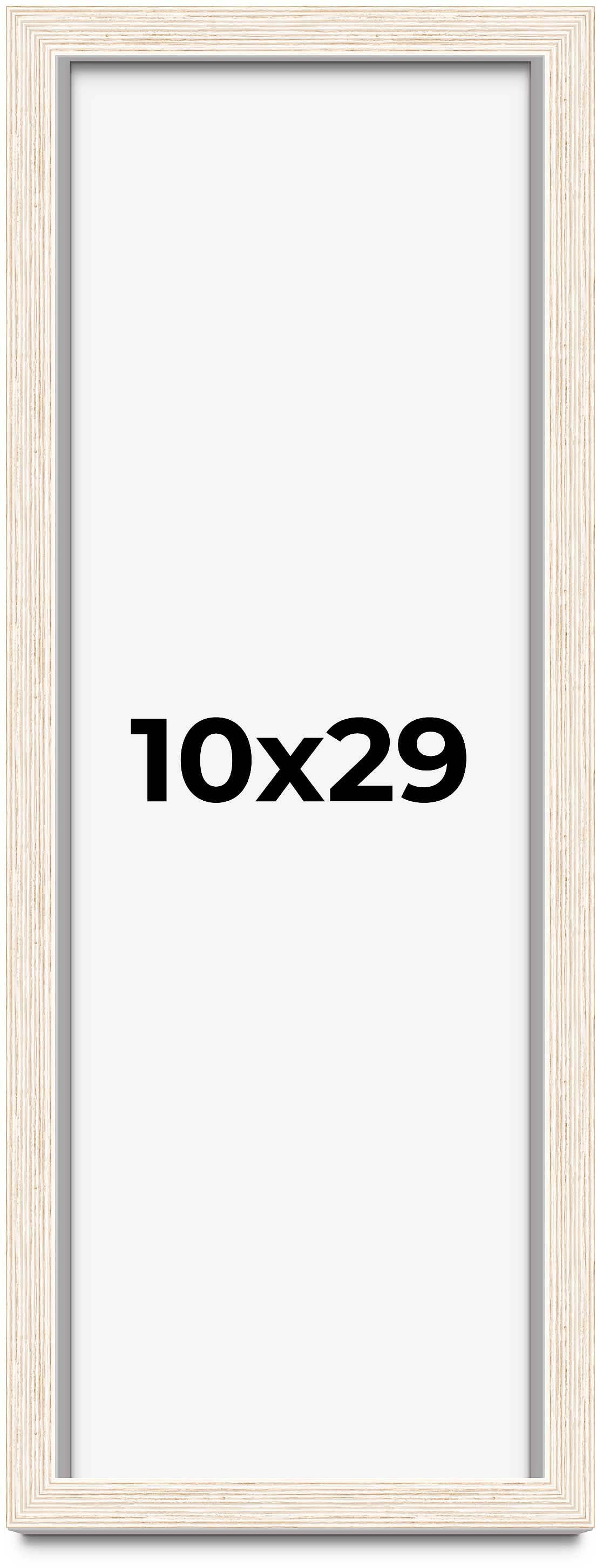 10x29 Shadow Box White Rustic Wood Shadow Box with White Acid-Free ...