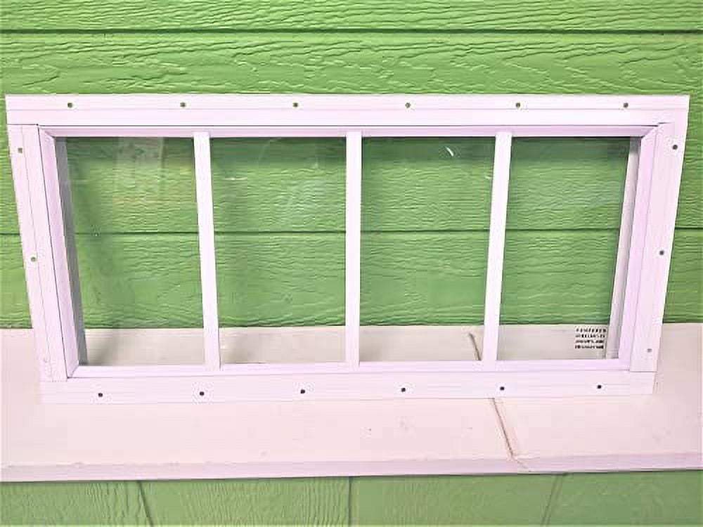 10x29 White Transom Shed Window, Tempered Glass, Great for Outdoor ...