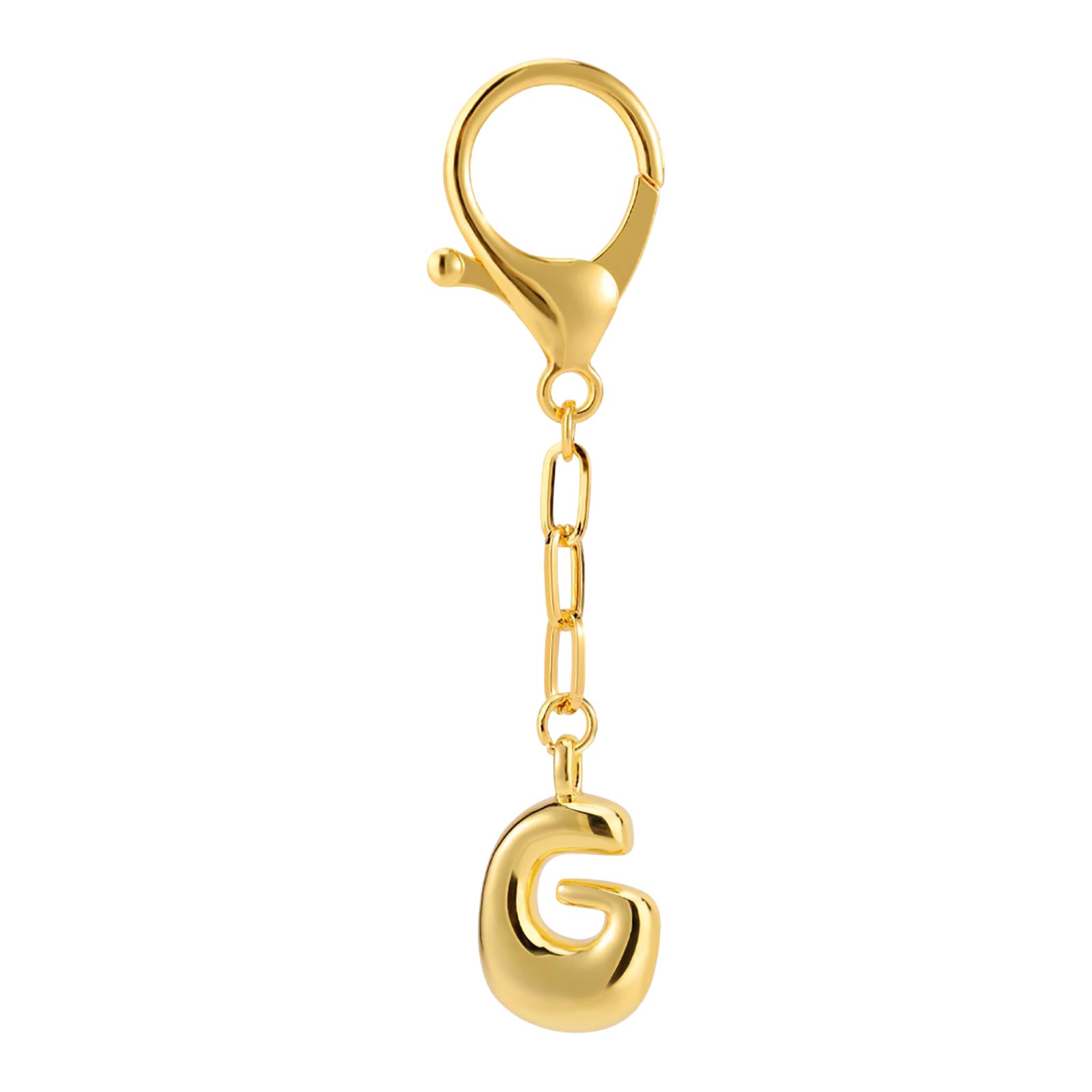 10x2cm Gold Copper G Letter Keychain Charm Durable Metal Key Ring ...