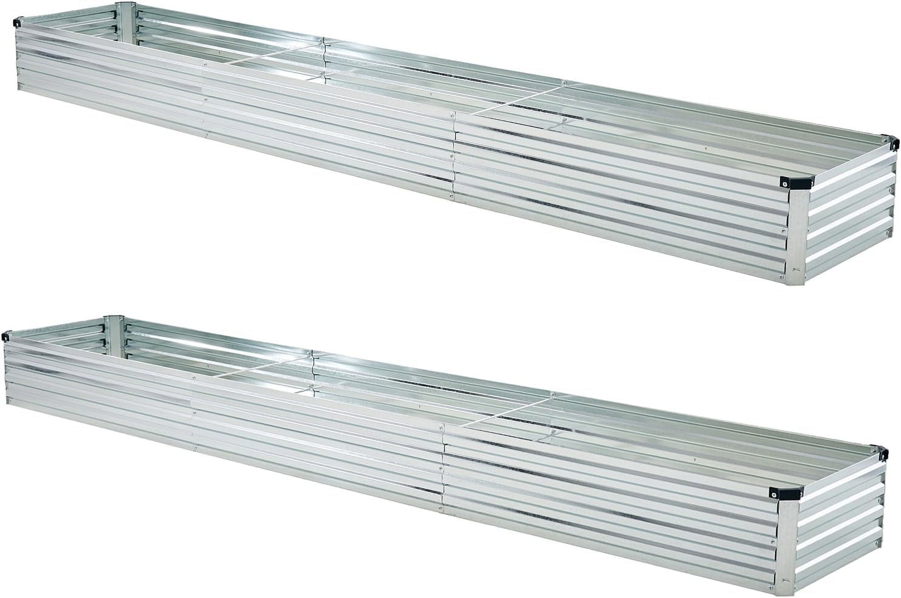 10x2x1ft(2 Pack) Galvanized Raised Garden Bed,Outdoor Planter Box Metal ...