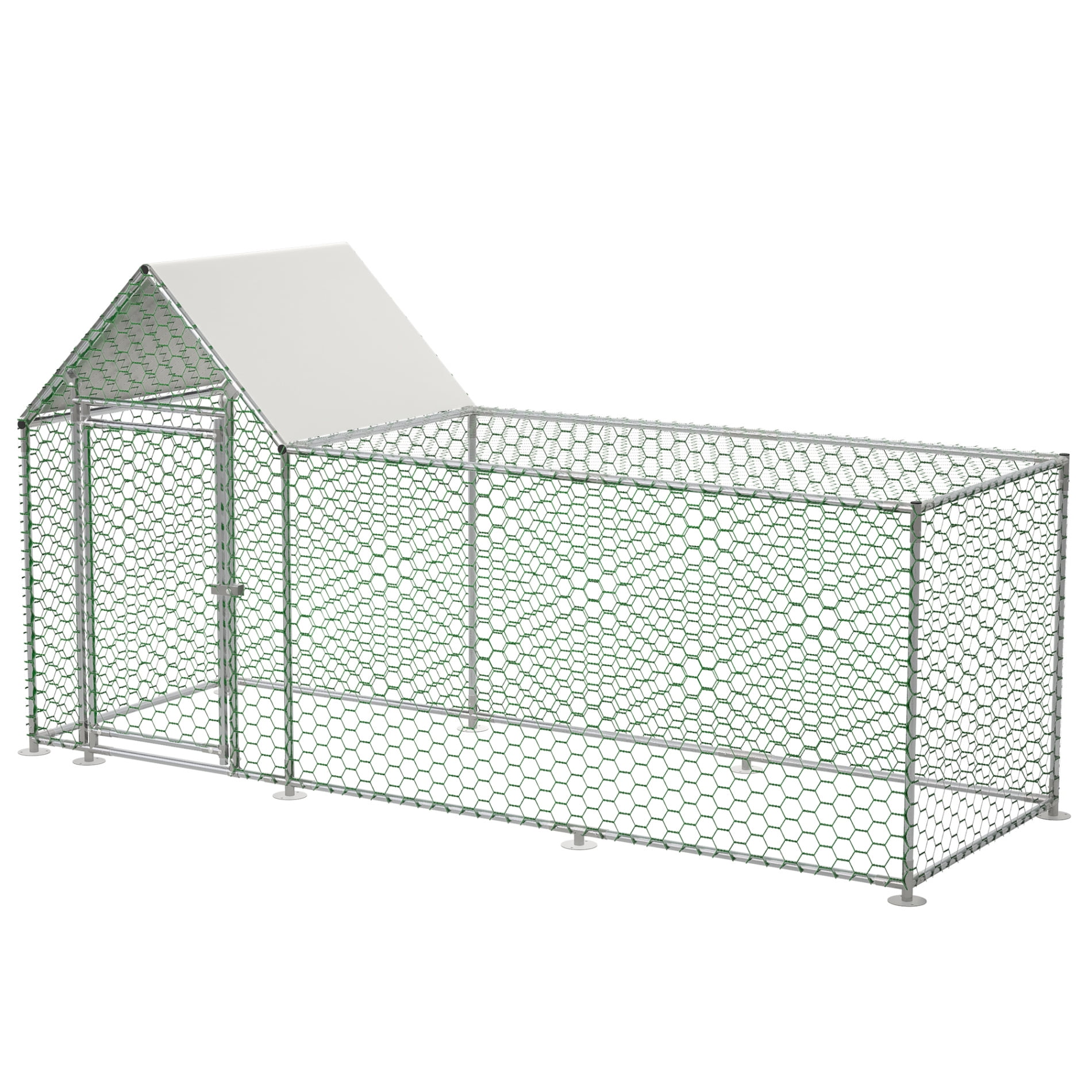 10x3.3x5 FT Chicken Run, Walk-in Large Metal Chicken Coop, Large ...
