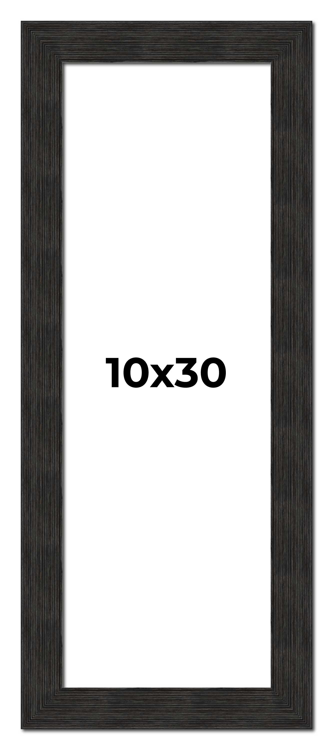 10x30 Distressed/Aged Black Complete Wood Panoramic Frame with UV ...