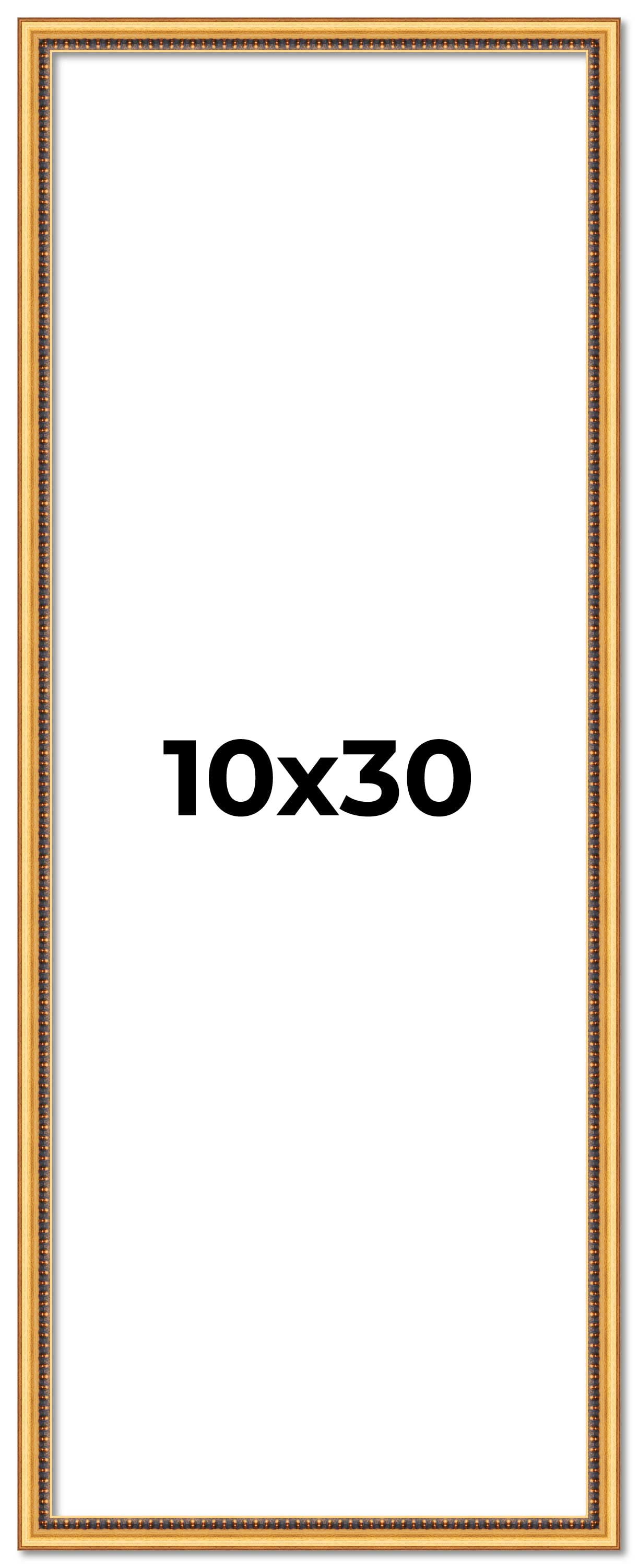 10x30 Frame Beaded Gold Solid Wood Picture Frame | 0.75 Inches Moulding ...
