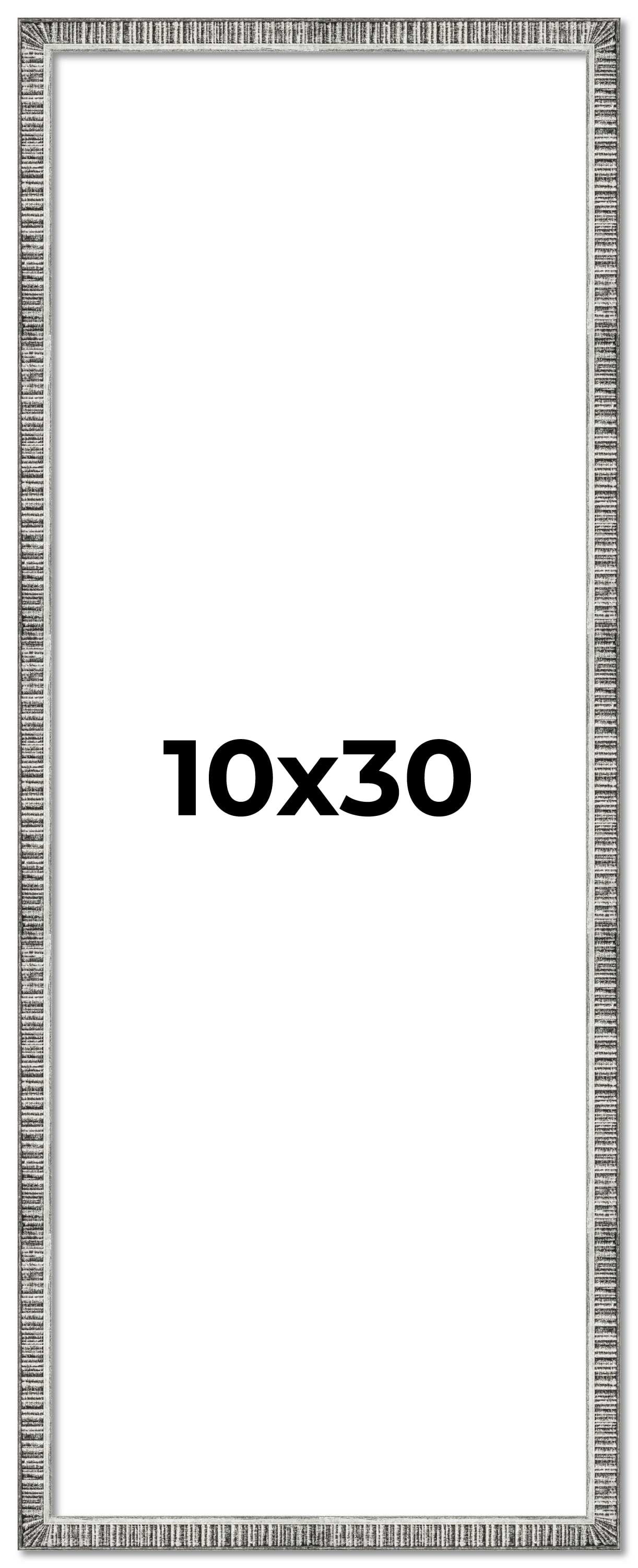 10x30 Frame Silver Grey Distressed Solid Wood Picture Frame | 0.75 Inch ...