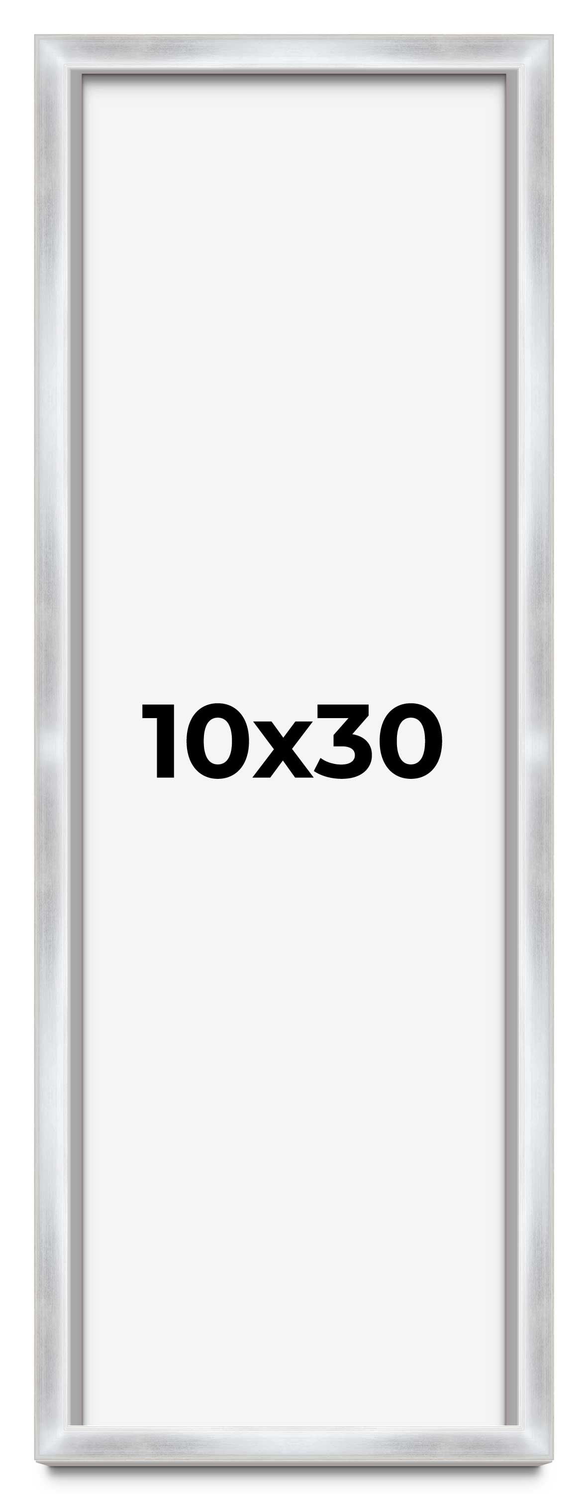 10x30 Frame Silver Whitewashed Wood Grain Solid Wood Shadow Box | 0.75 ...