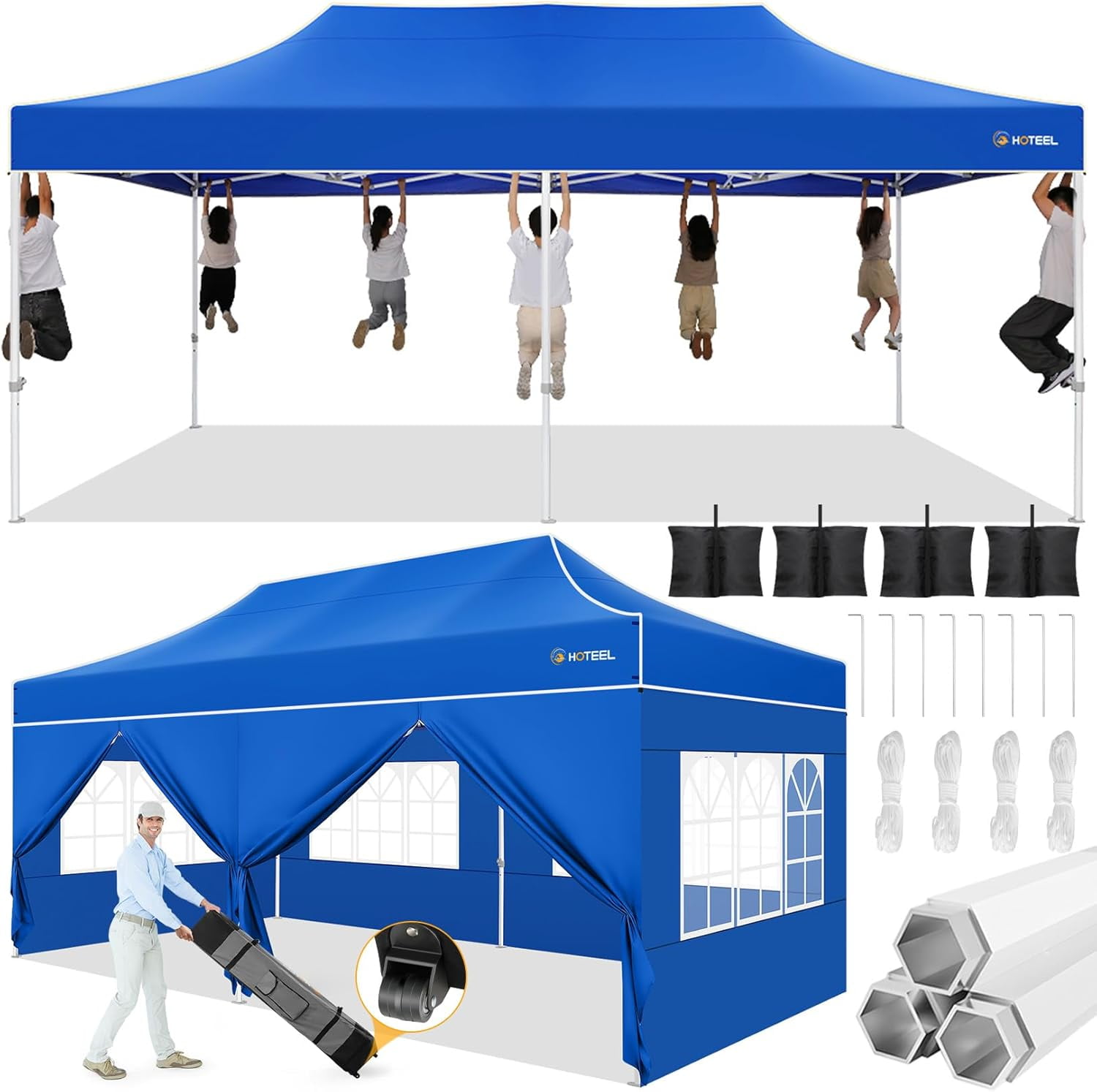 10x30 Heavy Duty Pop Up Canopy Tent Without Sidewalls, UPF 50+ and ...
