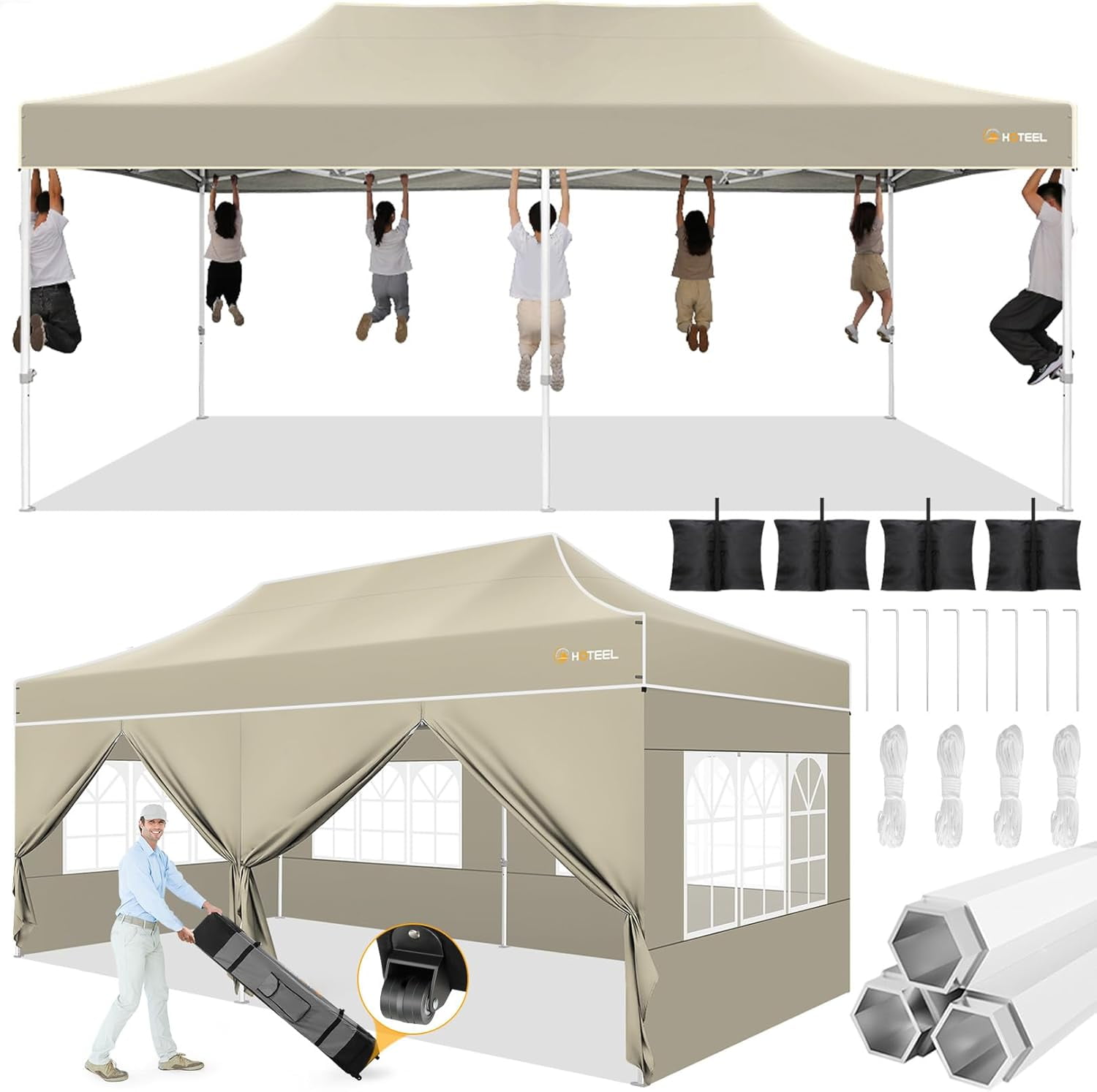10x30 Heavy Duty Pop Up Canopy Tent Without Sidewalls, UPF 50+ and ...