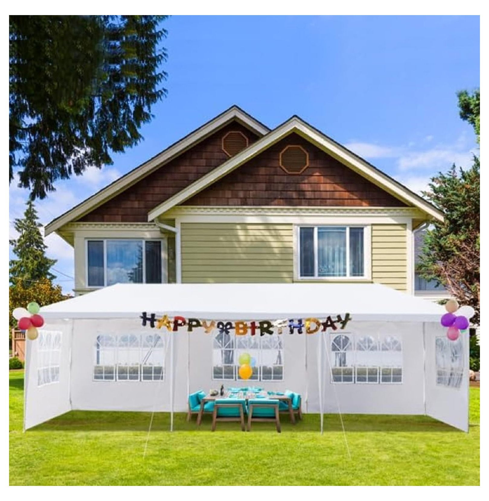 10x30 Party Tent, Backyard Canopy Tent with 5 Removable Sidewalls ...