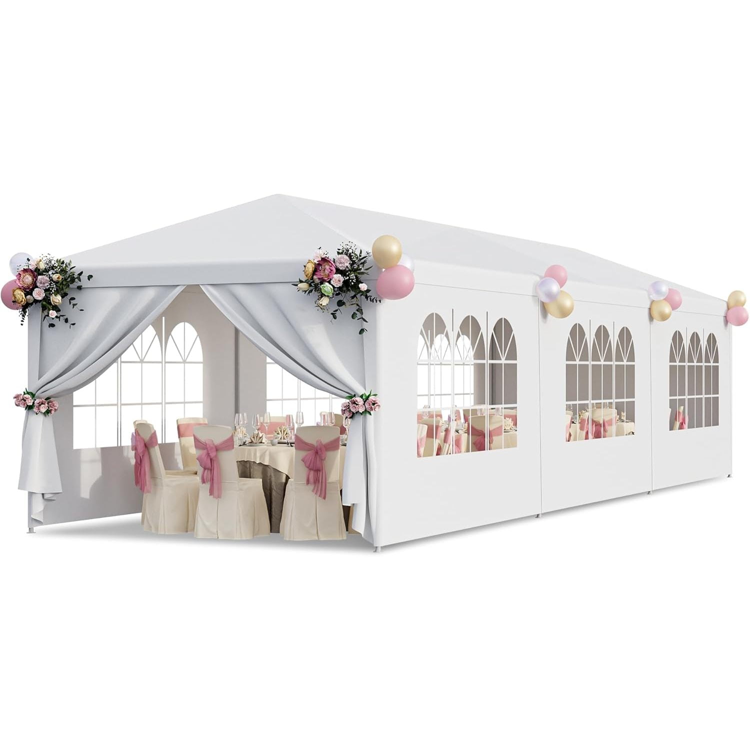10x30 Party Tent Outdoor Canopy Tents for Parties with 8 Removable ...