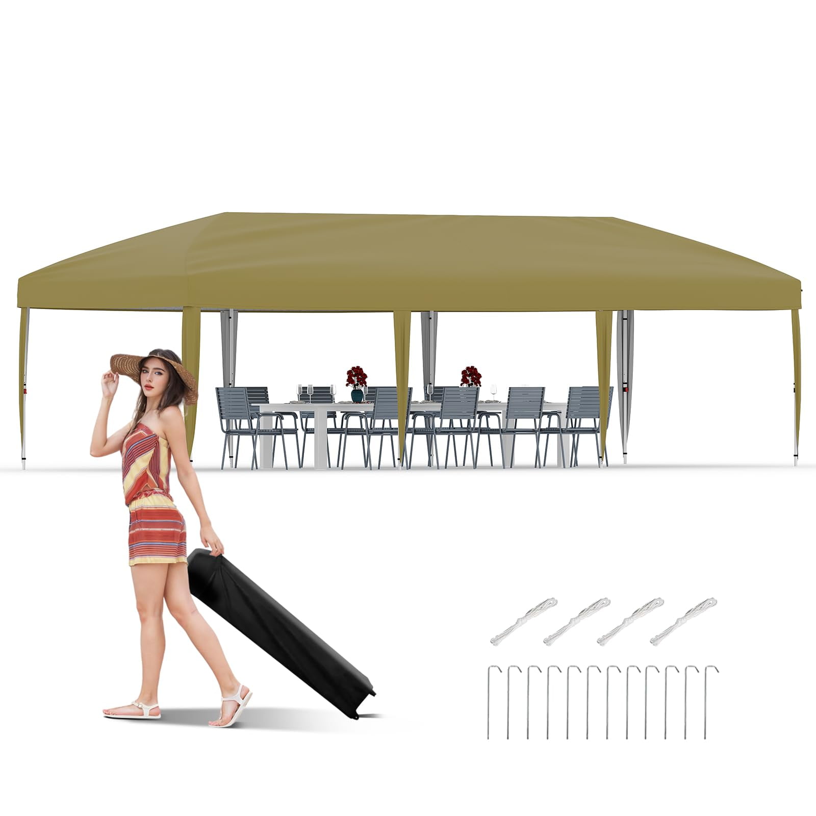10x30 Pop Up Canopy with 8 Sidewalls - Heavy Duty Outdoor Canopy Tent ...