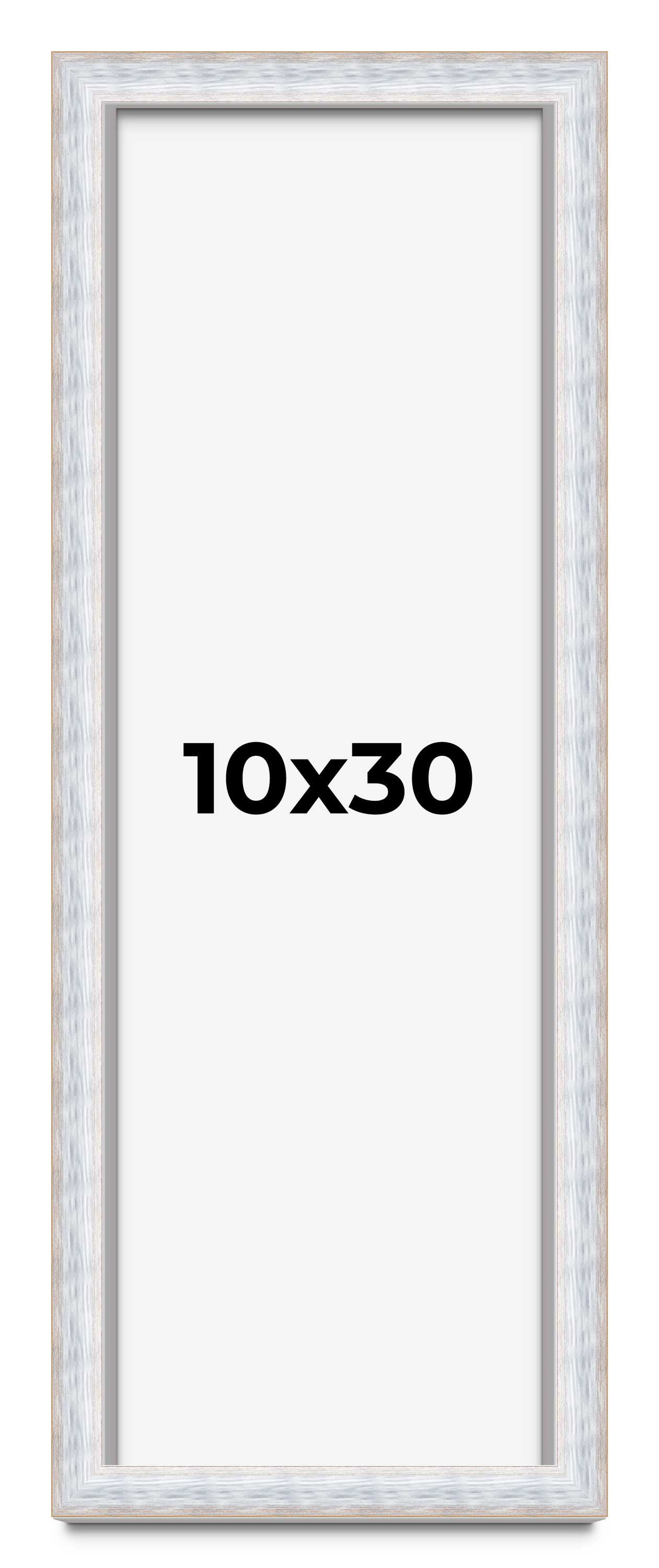 10x30 Shadow Box Frame Silver | 1.625 Inches Deep Real Wood ...
