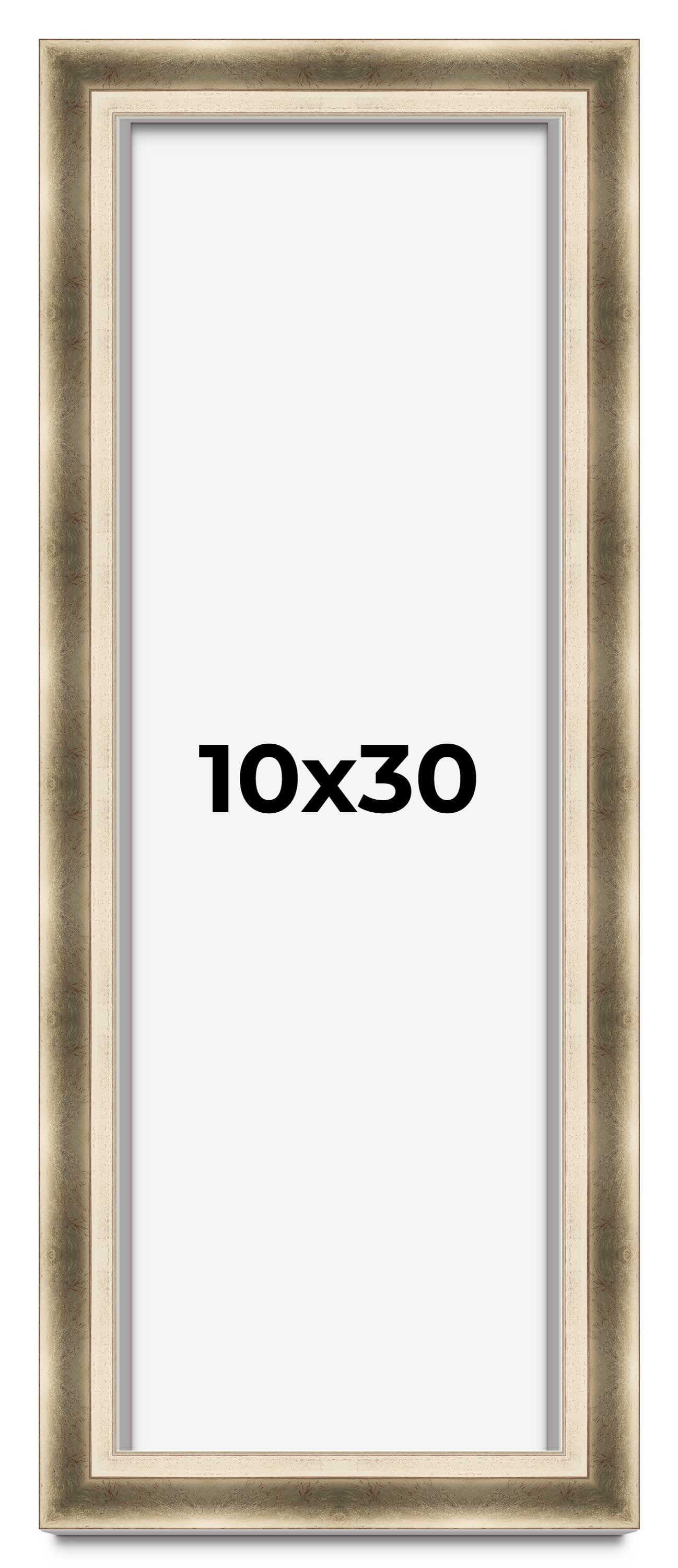 10x30 Shadow Box Frame Silver | 1.75 inches Deep Real Wood Traditional ...