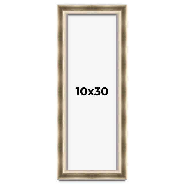 10x30 Shadow Box Frame Silver | 1.75 inches Deep Real Wood Traditional ...