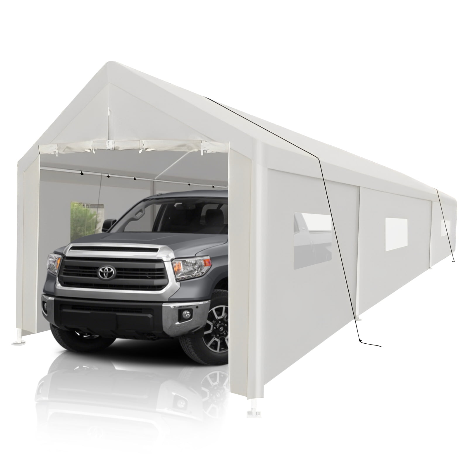 10x30 ft Heavy Duty Carport Canopy with Transparent Windows,Removable ...