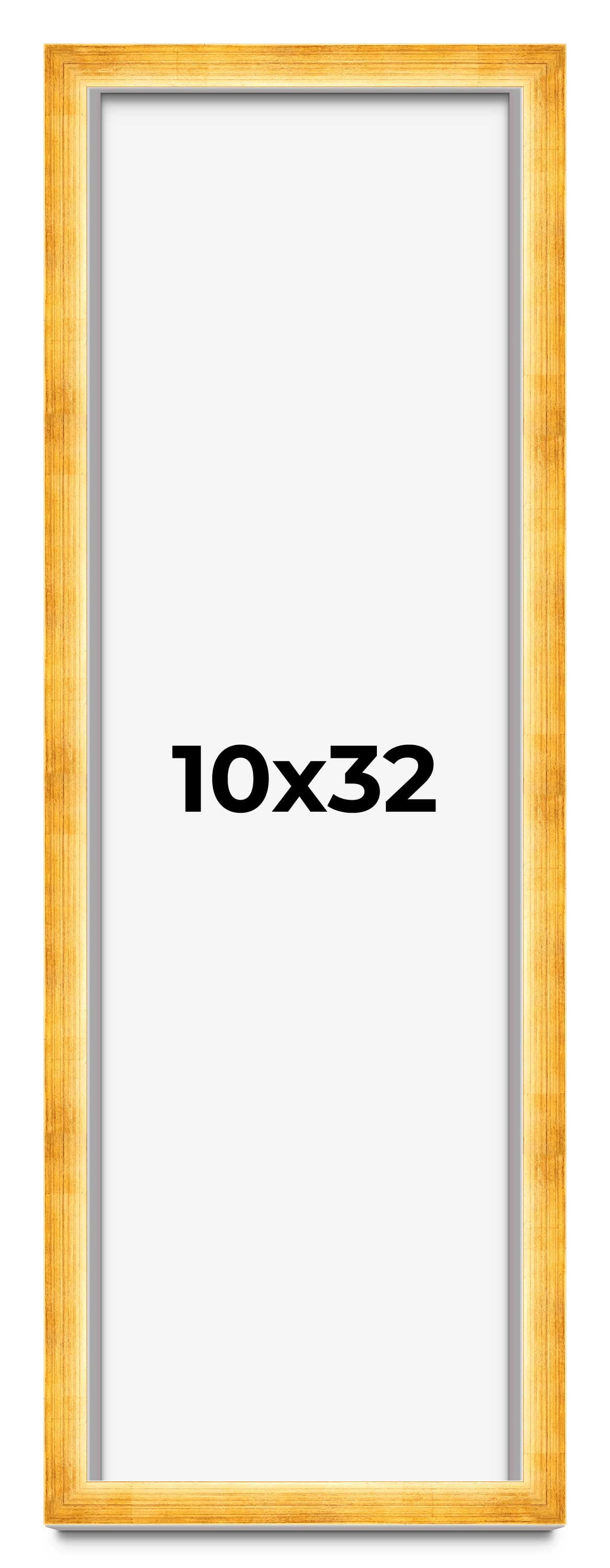 10x32 Shadow Box Frame Gold | 1.625 Inches Deep Real Wood Traditional ...