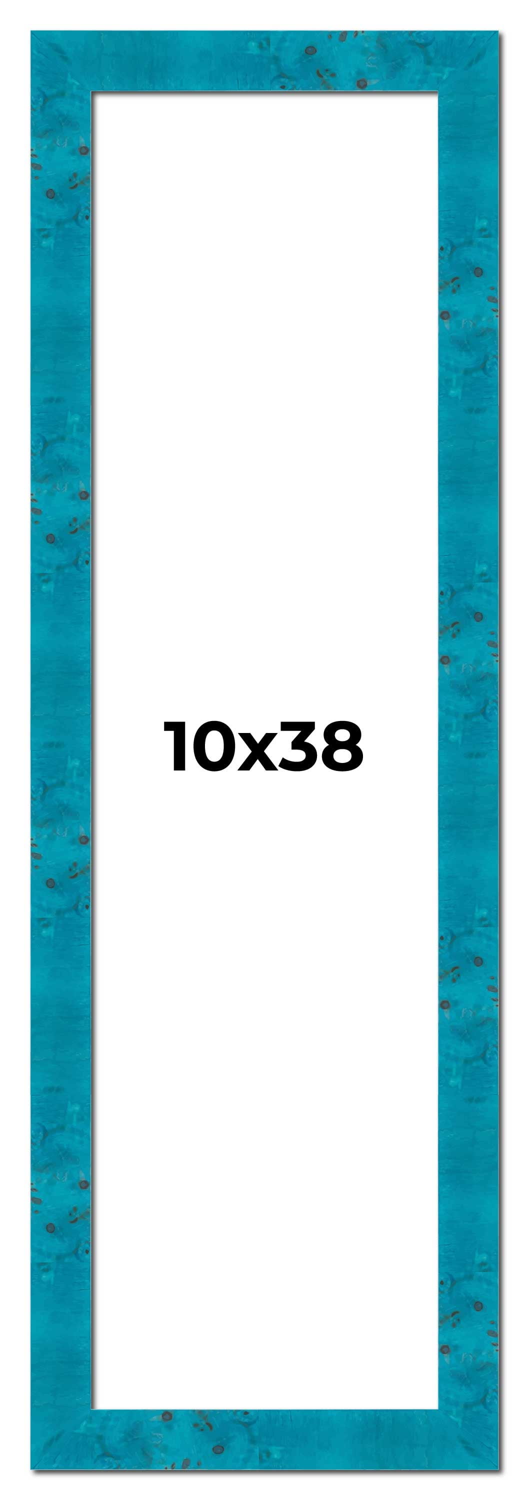 10x38 Frame Blue Teal Burl Wood Picture Frame | 1.75 Inch Moulding ...