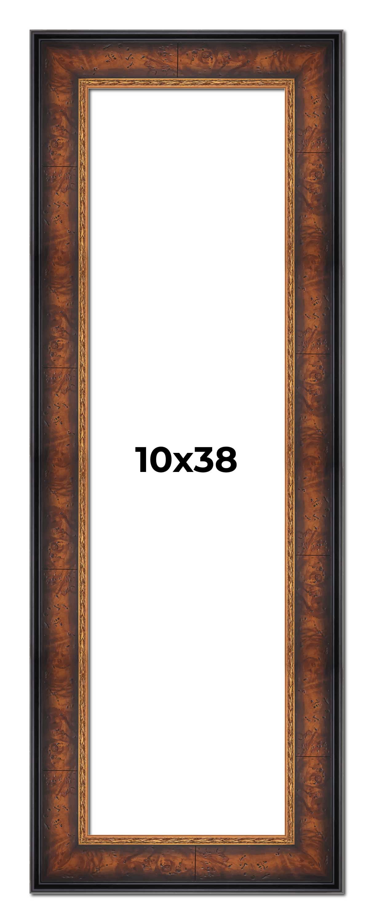 10x38 Frame Brown Walnut Gold Ornate Trim Solid Wood Plein Air Picture ...