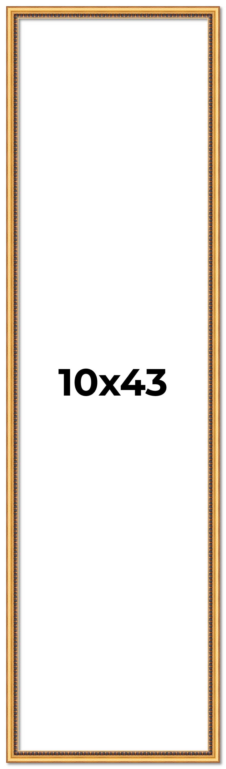 10x43 Frame Beaded Gold Solid Wood Picture Frame | 0.75 Inches Moulding ...