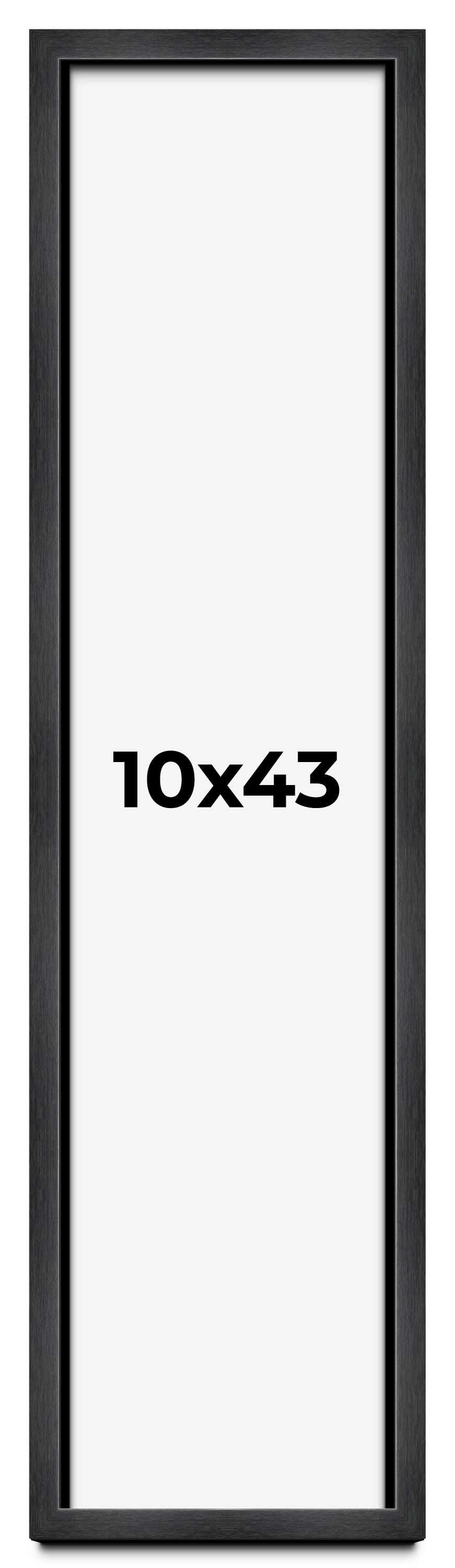 10x43 Frame Black Charcoal Grey Wood Textured Picture Frame | 0.75 Inch ...