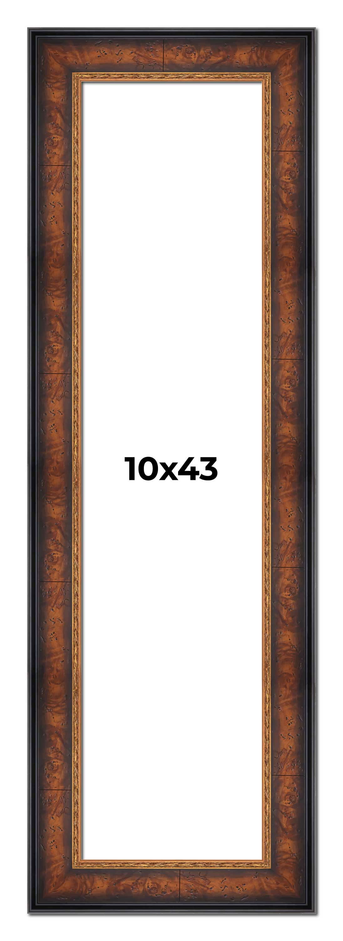 10x43 Frame Brown Walnut Gold Ornate Trim Solid Wood Plein Air Picture ...