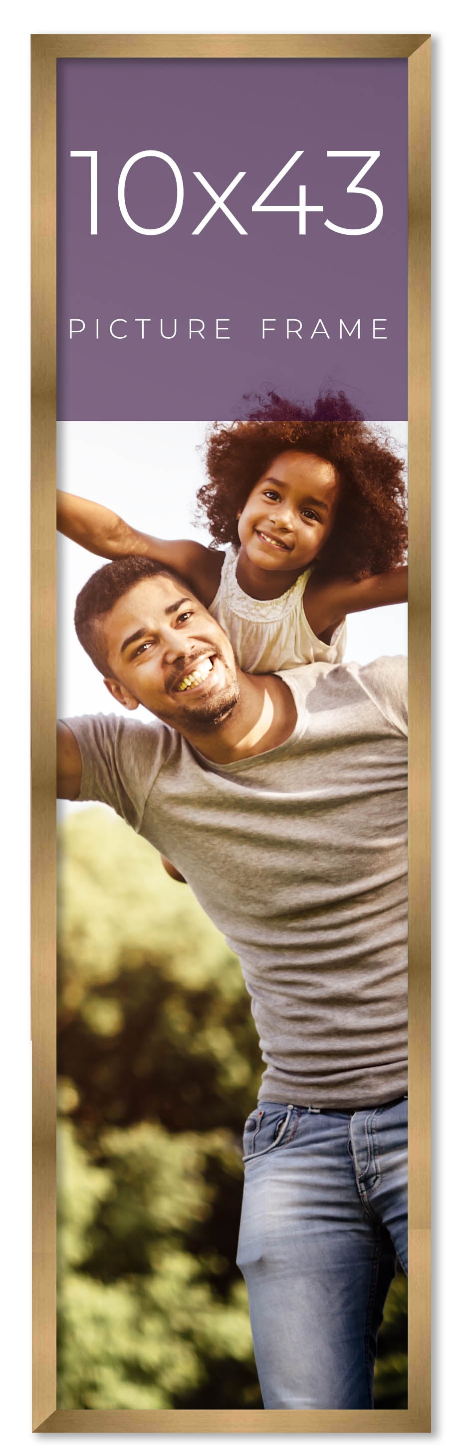 10x43 Frame Gold Bronze Solid Wood Picture Frame Width 0.75 Inches ...