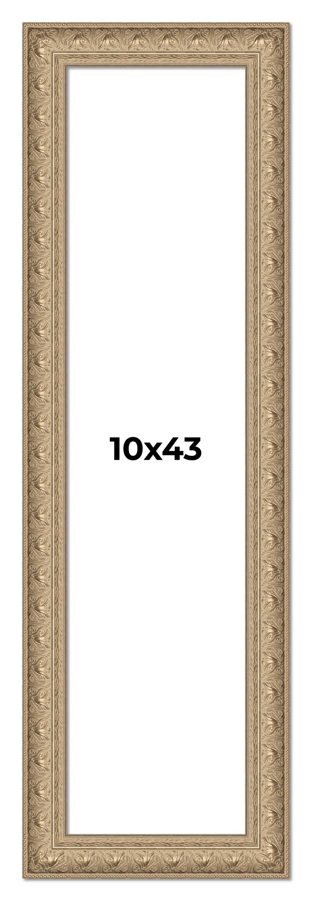 10x43 Frame Ornate Silver Beaded Solid Wood Picture Frame Width 2.5 ...