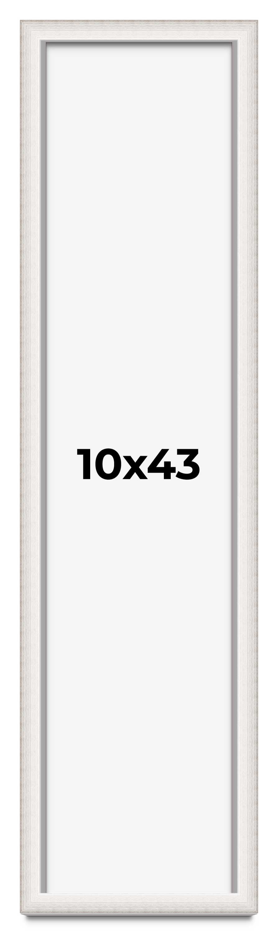 10x43 Shadow Box Silver Brushed Striped Display Frame | 1.625 Inches ...