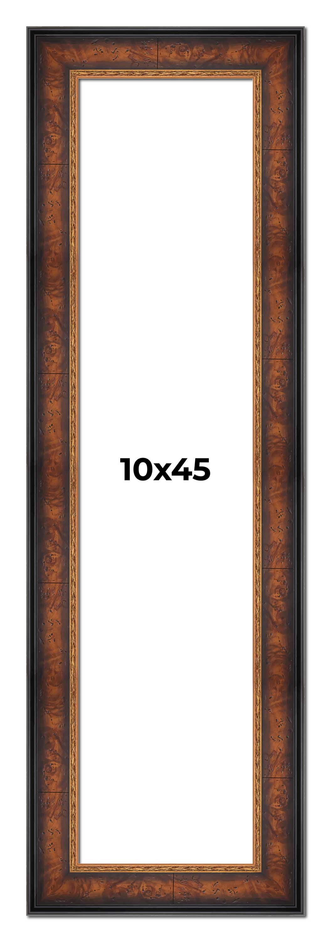 10x45 Frame Brown Walnut Gold Ornate Trim Solid Wood Plein Air Picture ...