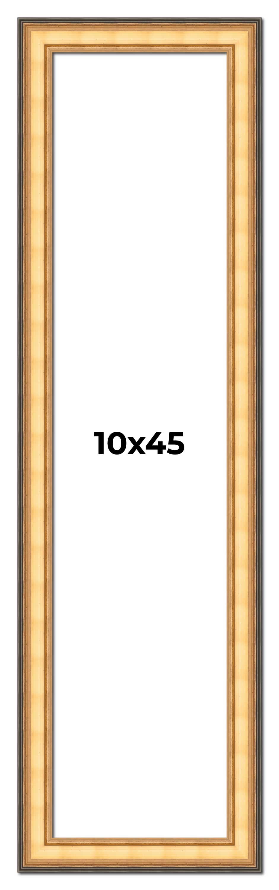10x45 Frame Gold Plein Aire Solid Wood Picture Frame Width 2 Inches ...