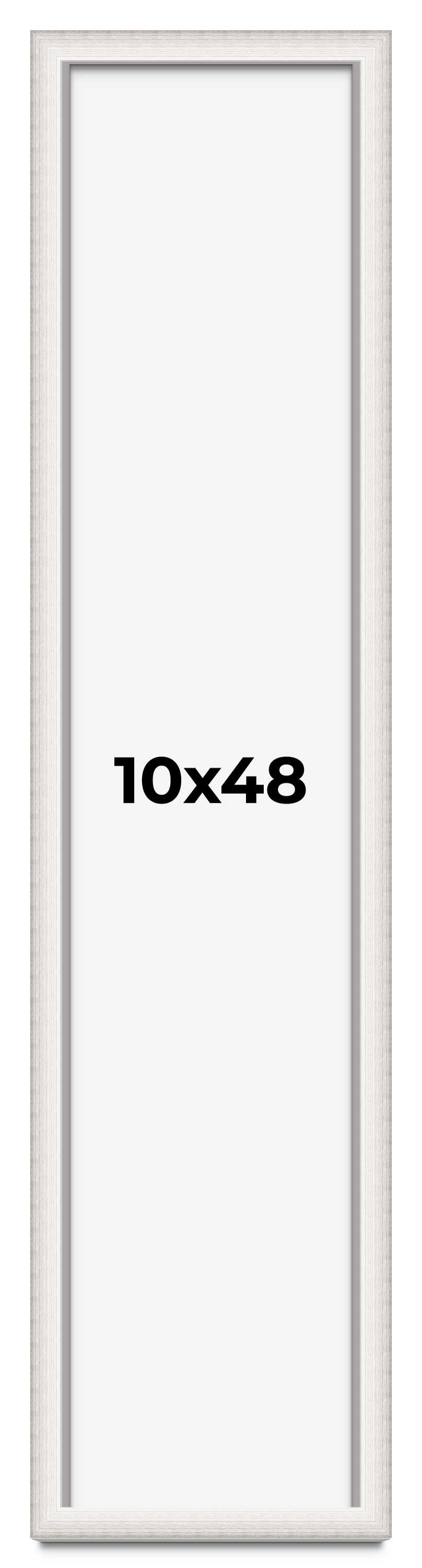 10x48 Shadow Box Silver Brushed Striped Display Frame | 1.625 Inches ...