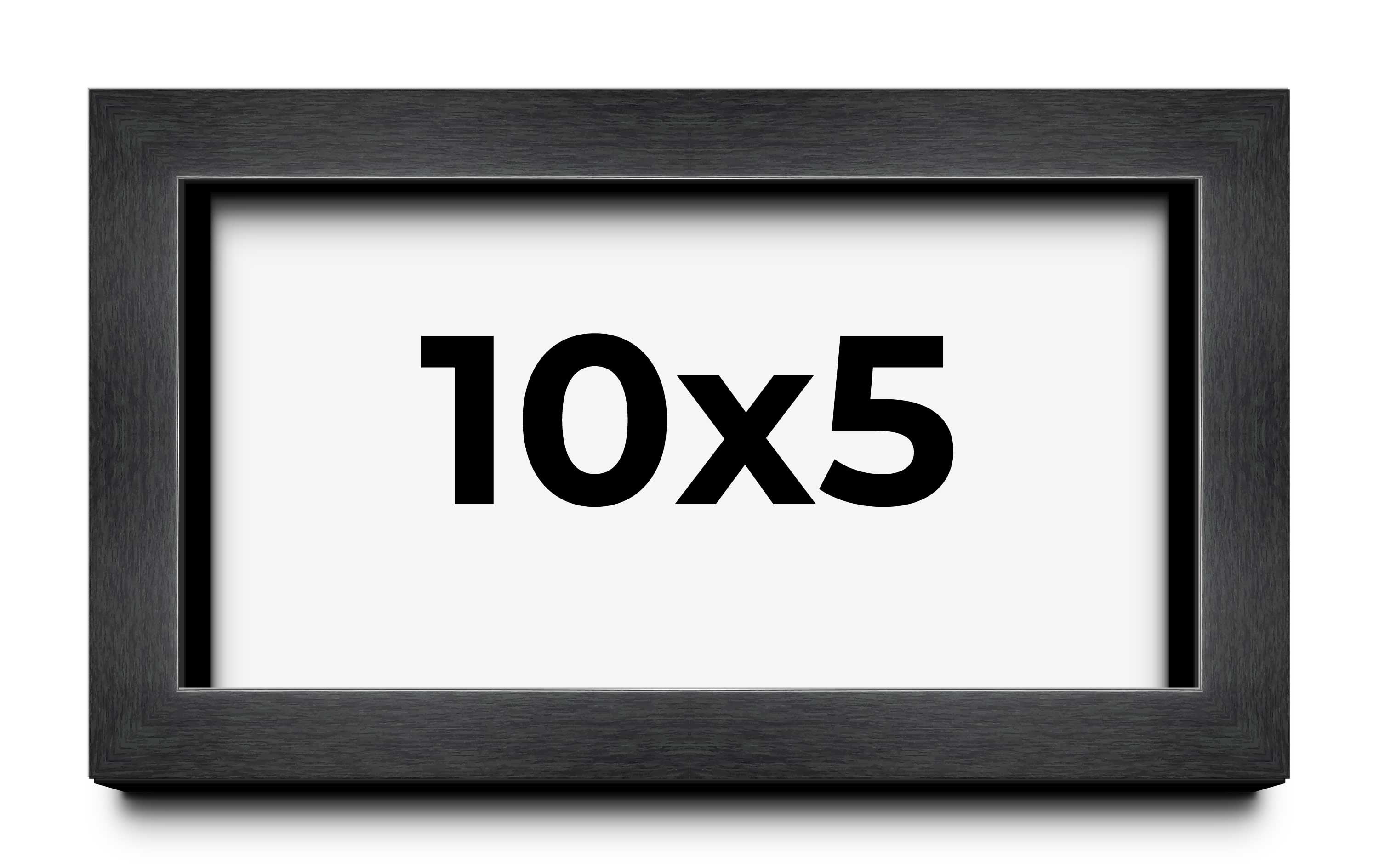 10x5 Frame Black Charcoal Grey Wood Textured Picture Frame | 0.75 Inch Moulding Width | Gunmetal ...
