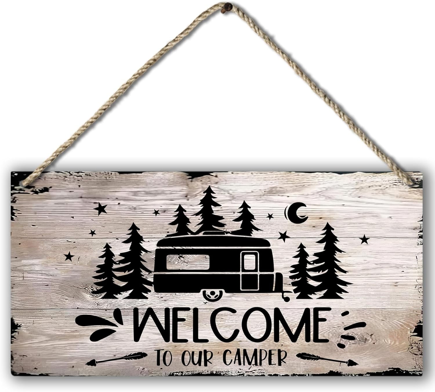 10x5 inch wood plaque - Welcome to Our Camper Farmhouse Printed Wood ...