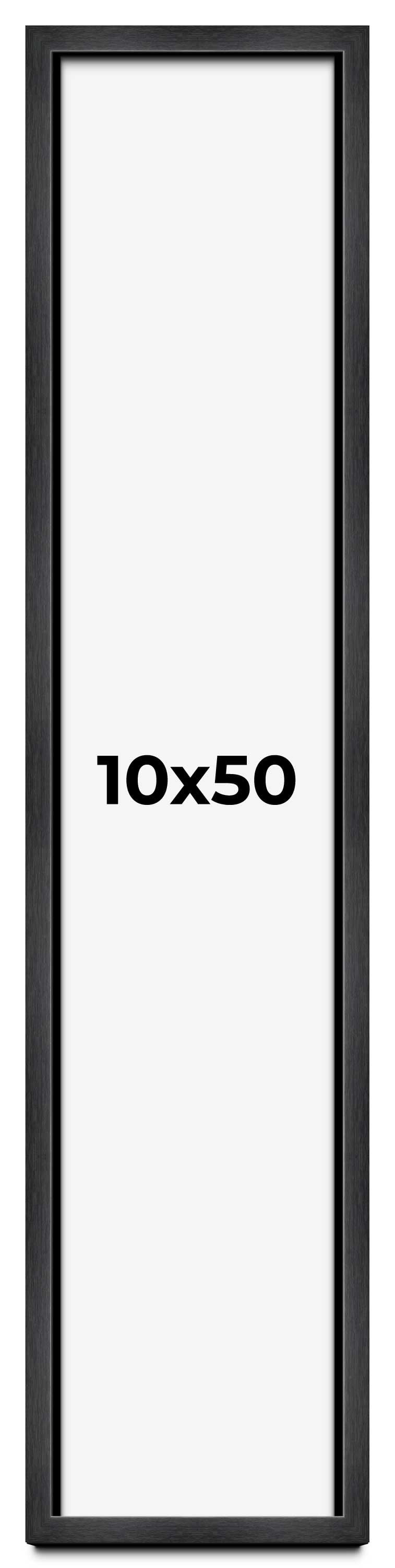 10x50 Frame Black Charcoal Grey Wood Textured Picture Frame | 0.75 Inch ...