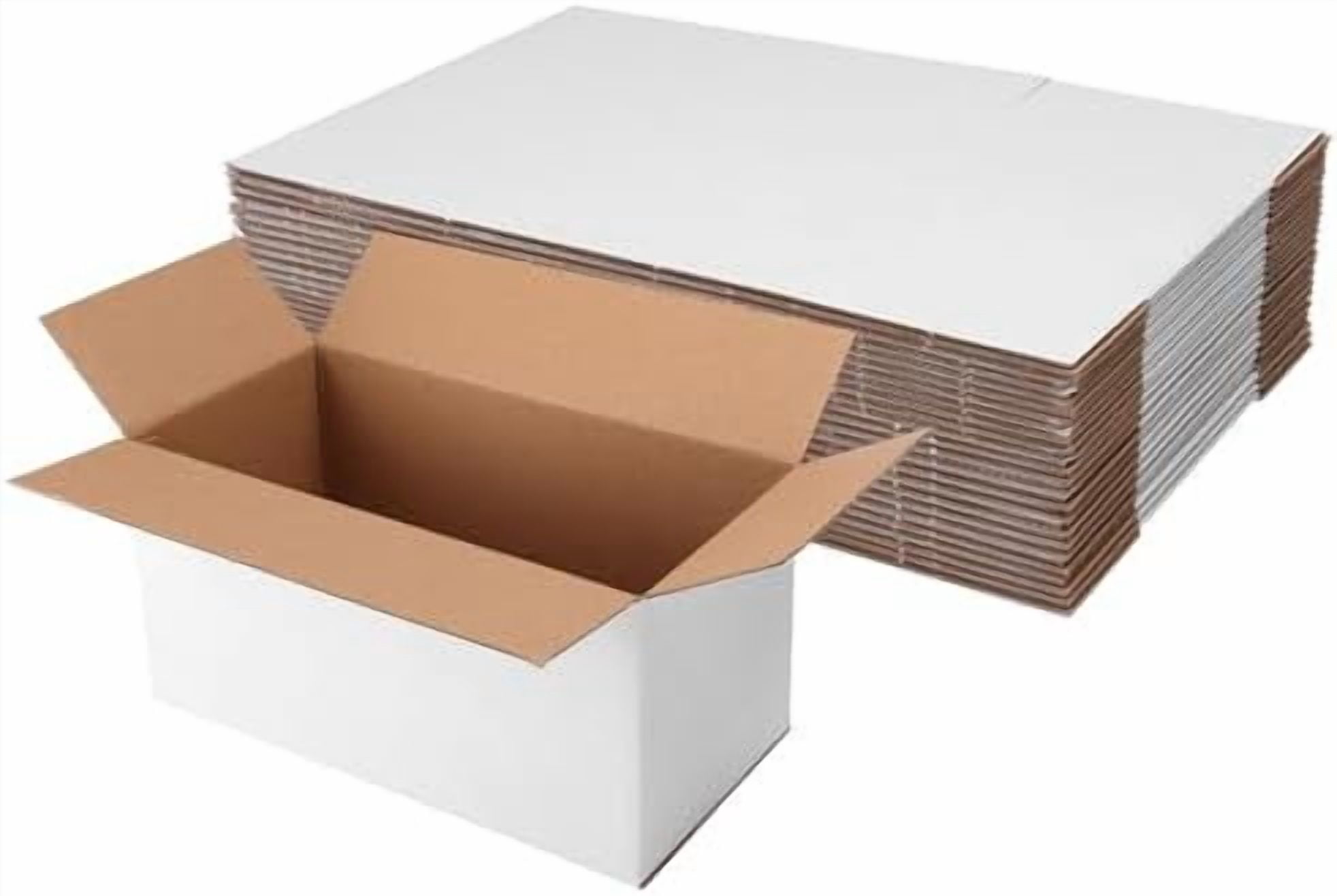 10x5x5 Shipping Boxes Set of 25, White Corrugated Cardboard Box for ...