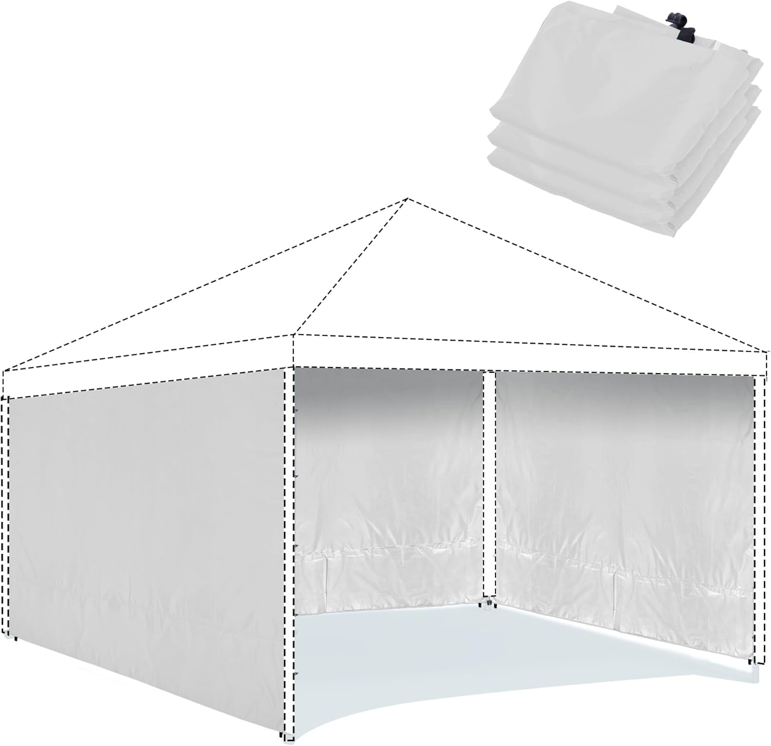 10x6.2ft Instant Canopy Sidewall for 10x10ft Pop Up Canopy, 3 Pack ...