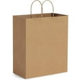 10x6 3/4x12 25Pcs Brown Paper Bags with Handles Kraft Shopping ...