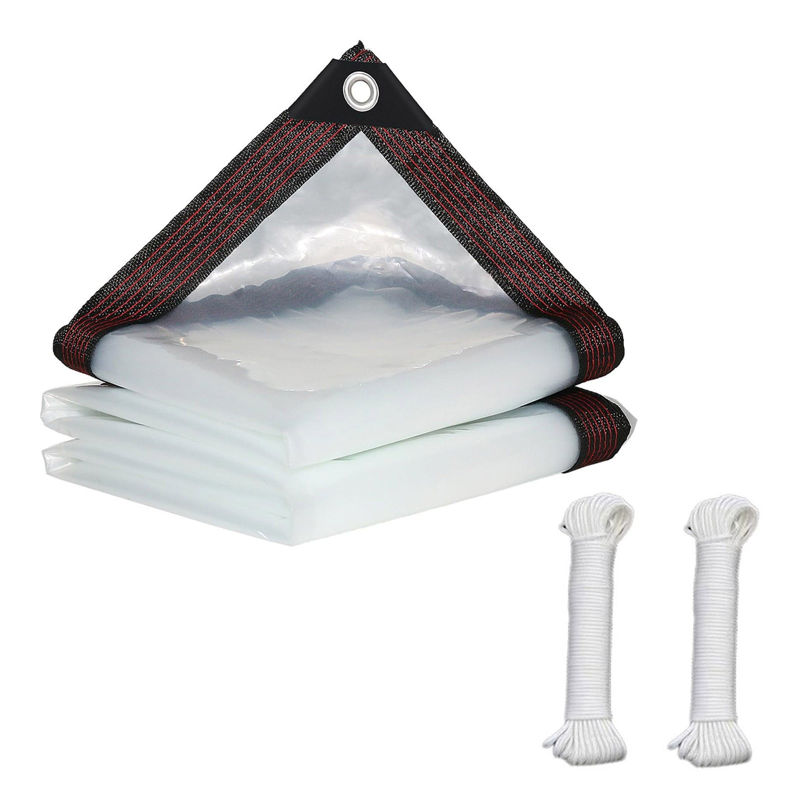 10x6.5 FT Clear Tarp - Waterproof UV-Resistant Cover with Rustproof ...